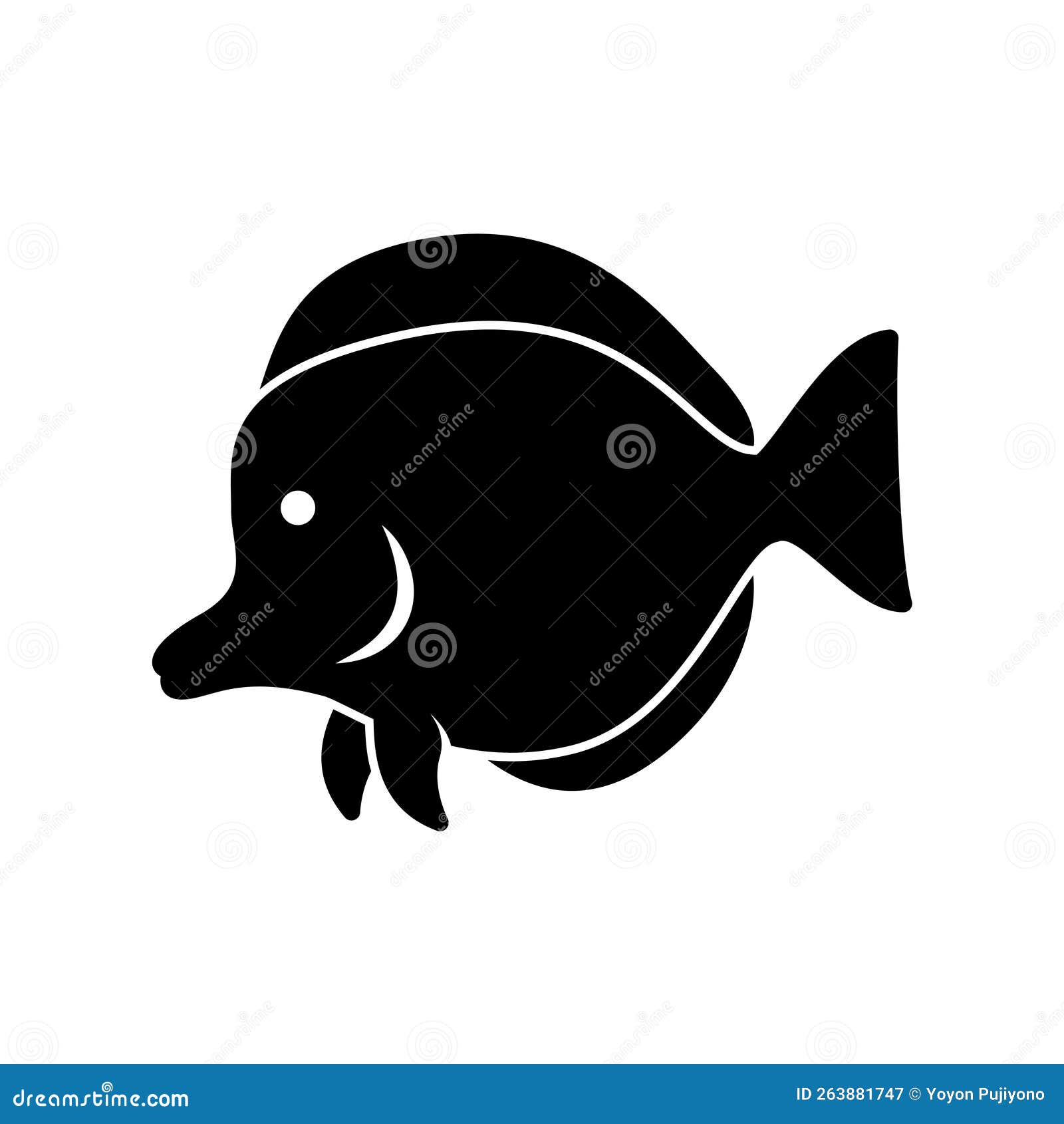 Coral Fish Icon for Ocean Creature or Seafood Stock Vector ...