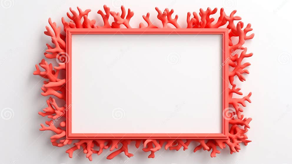 Coral Frame Mockup Surrealistic 3d Render Stock Photo in Uhd Stock ...