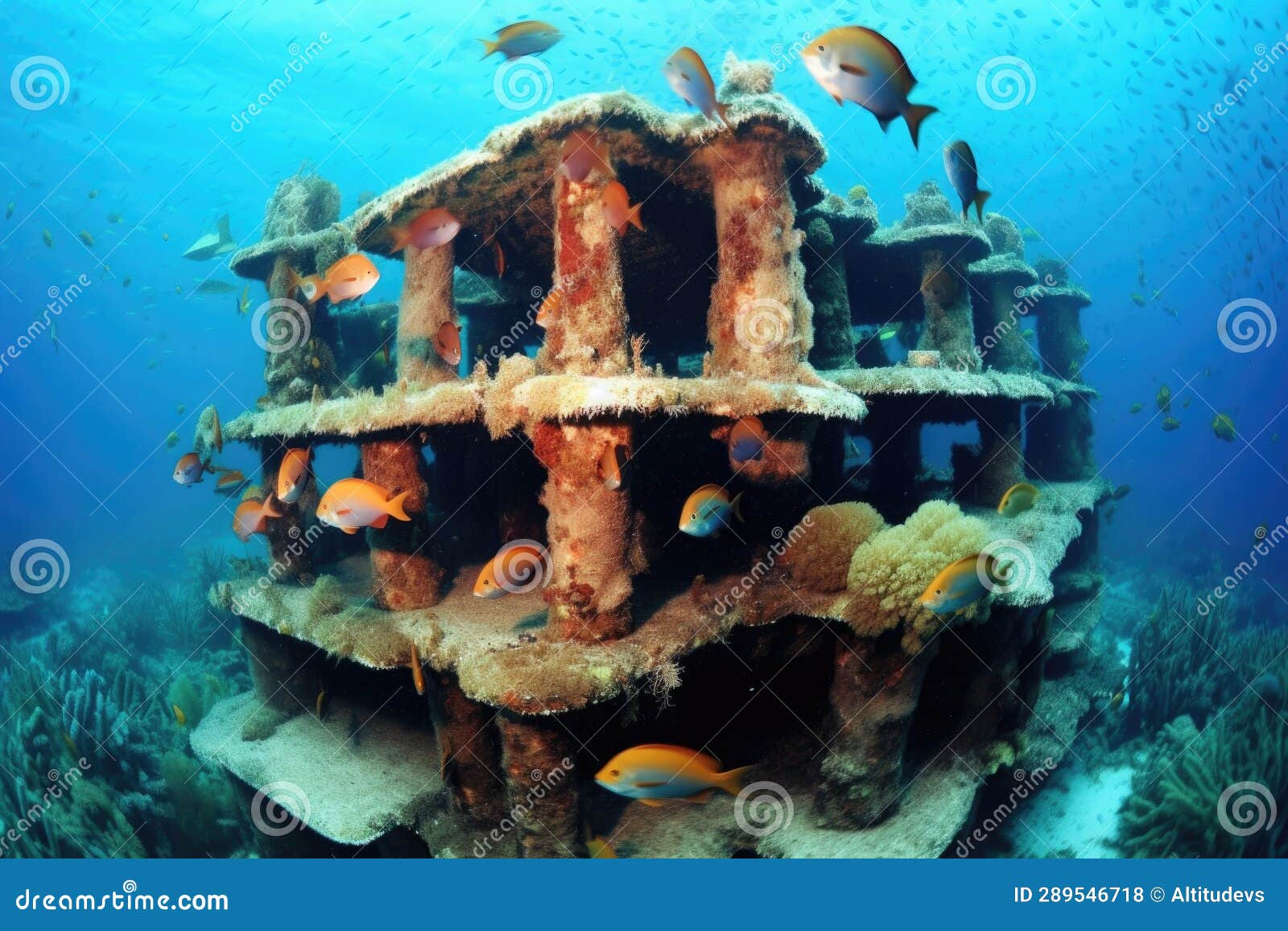 Coral Growing on Artificial Reef Structures Stock Photo - Image of ...