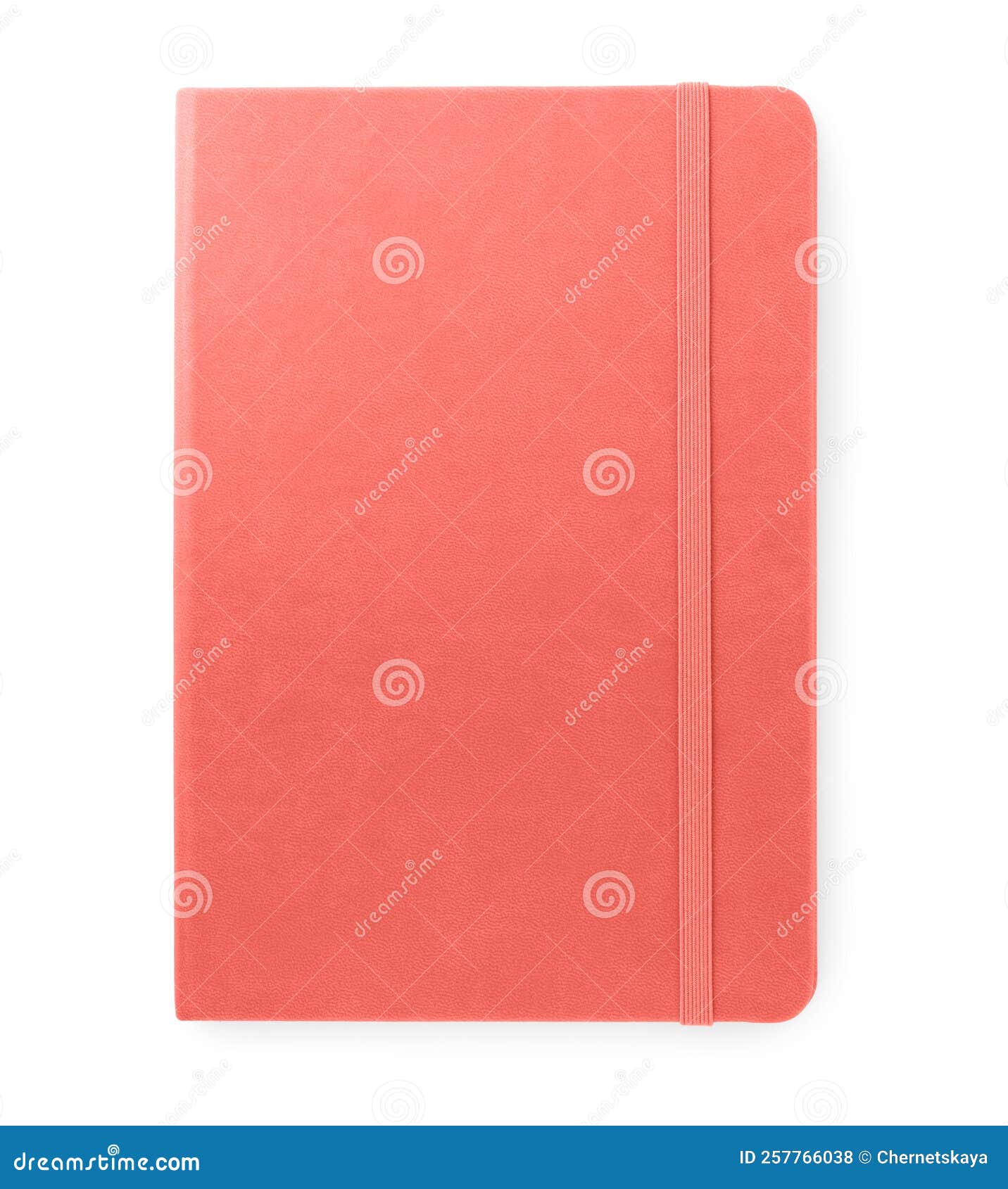 Coral Notebook Isolated on White, Top View Stock Photo - Image of ...