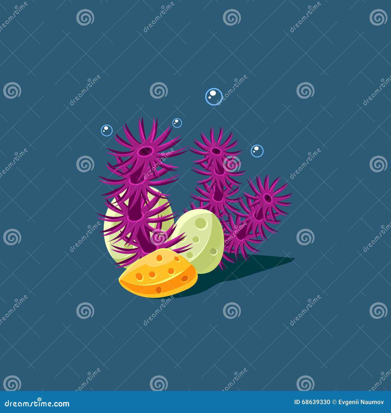 Coral and Polyp stock vector. Illustration of comic, fantasy - 68639330