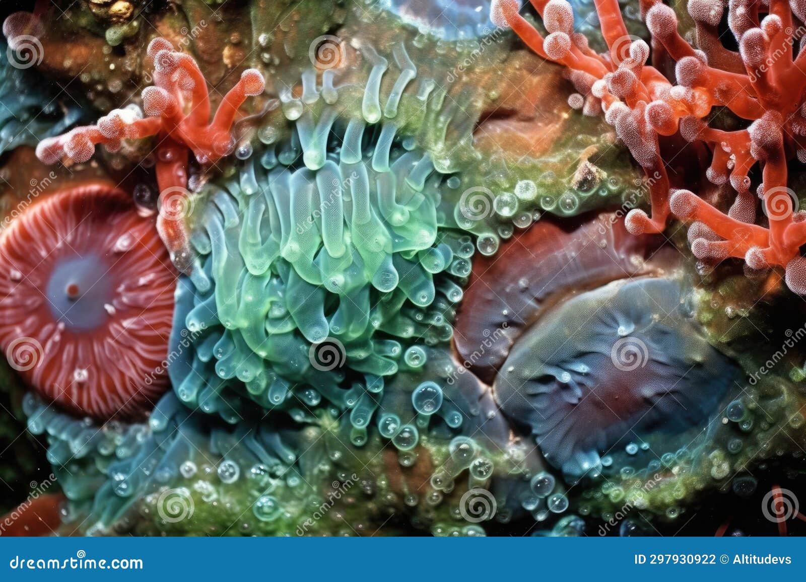 Coral Polyps Capturing Plankton Under Microscope Stock Photo - Image of ...