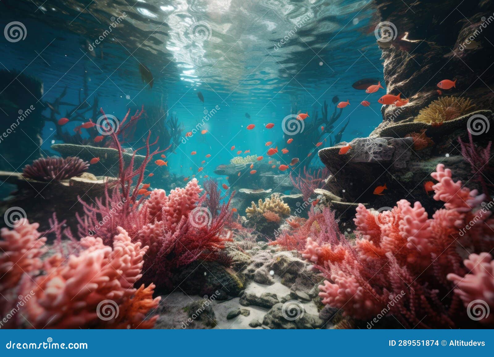 Coral Polyps Releasing Eggs during Spawning Event Stock Illustration ...