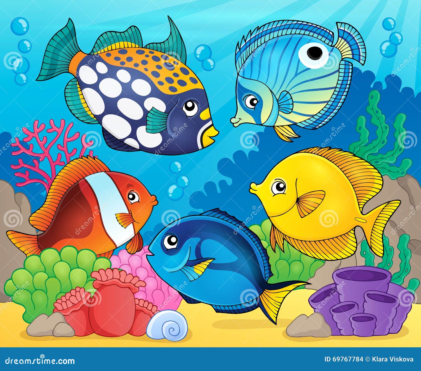 Coral Reef Fish Cartoon