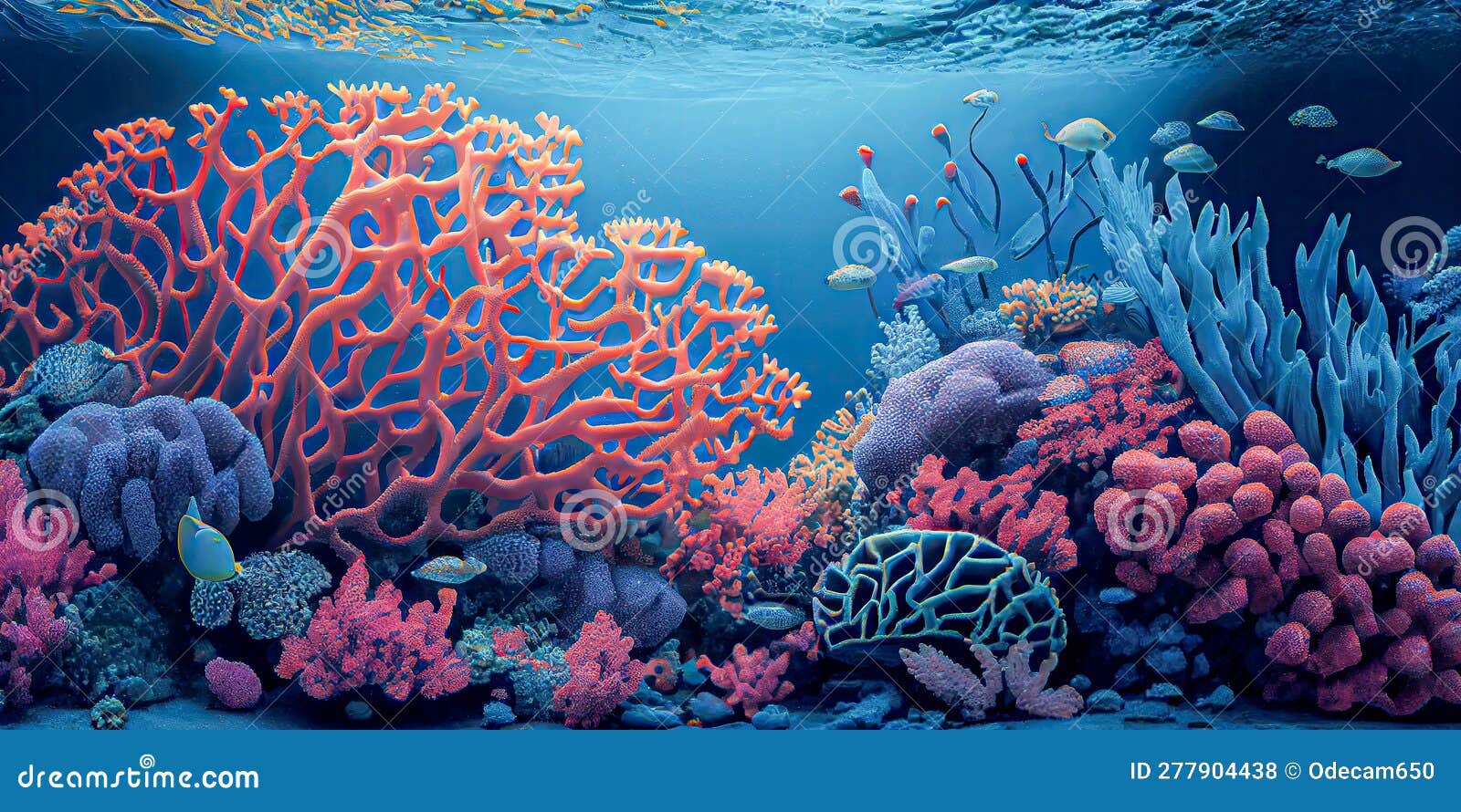 Coral Reef and Gold Coins the Sea Stock Illustration - Illustration of ...