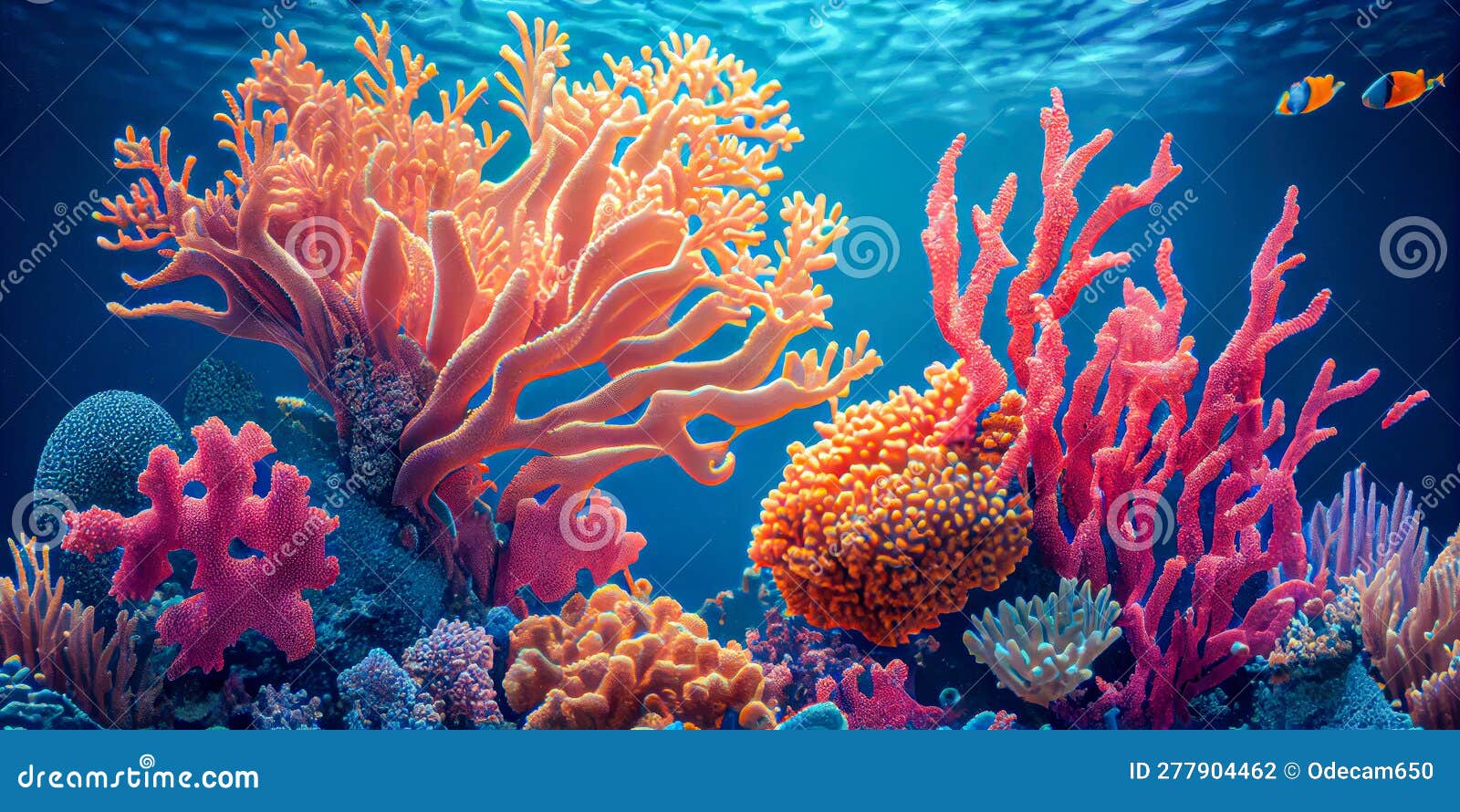 Coral Reef and Gold Coins the Sea Stock Illustration - Illustration of ...