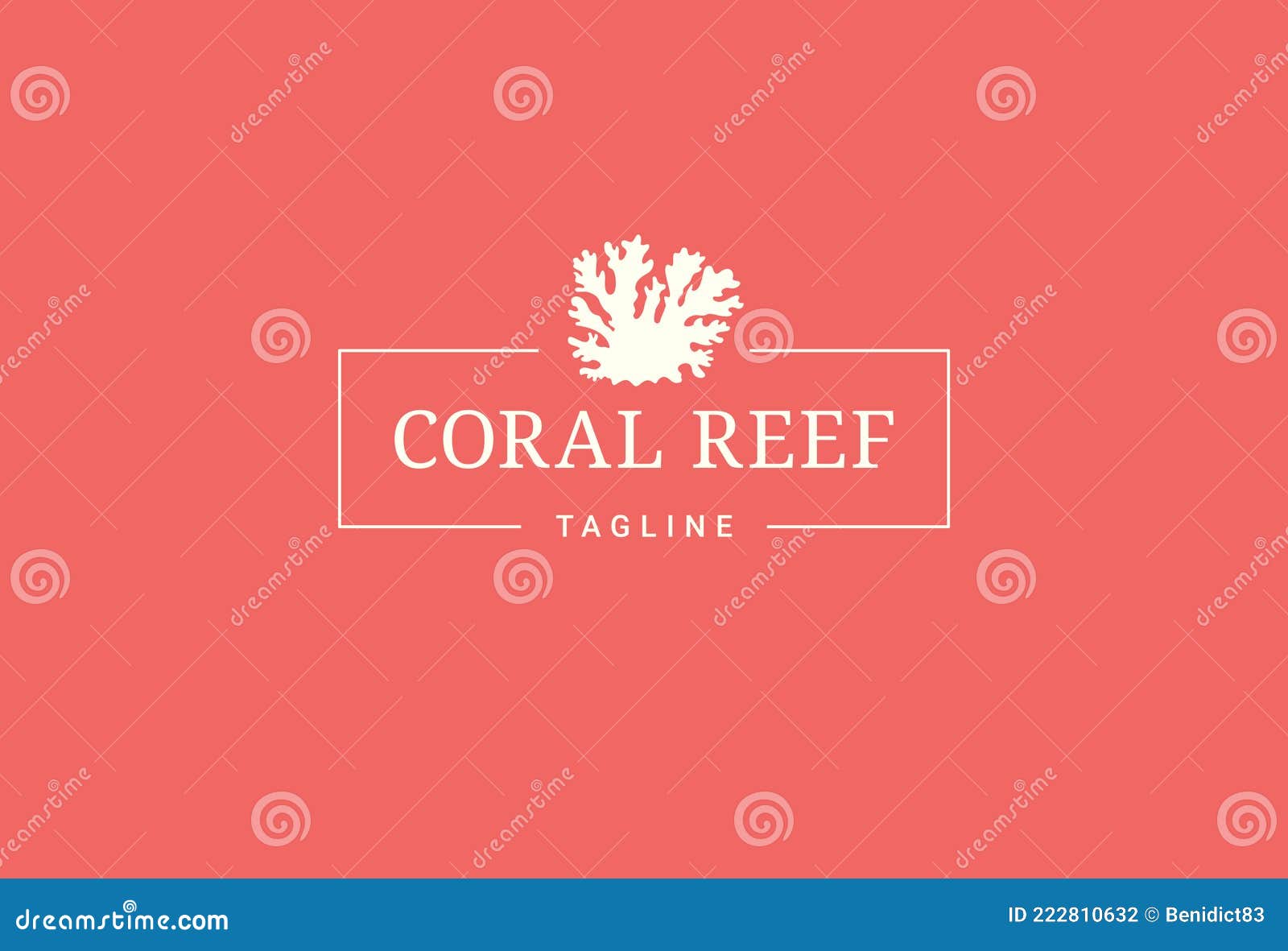 Coral Reef Logo. Reef on Coral Background Stock Vector - Illustration ...