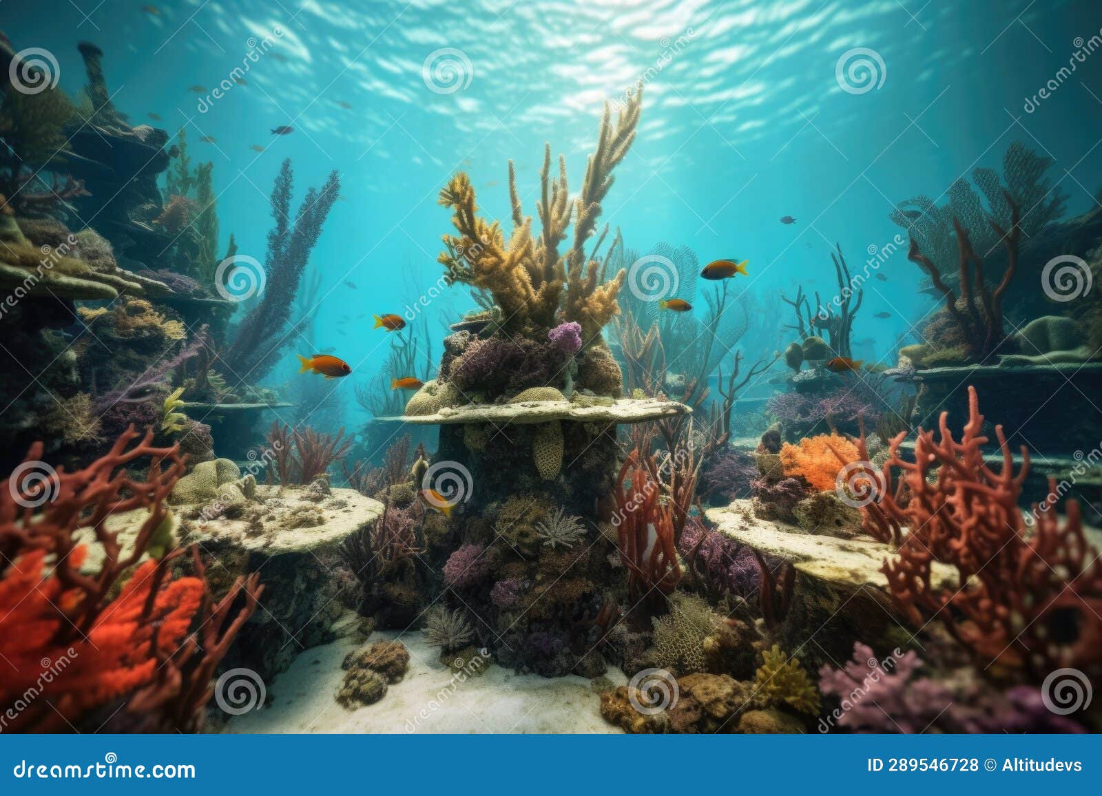 Coral Reef Regeneration Process in Underwater Time-lapse Stock Photo ...