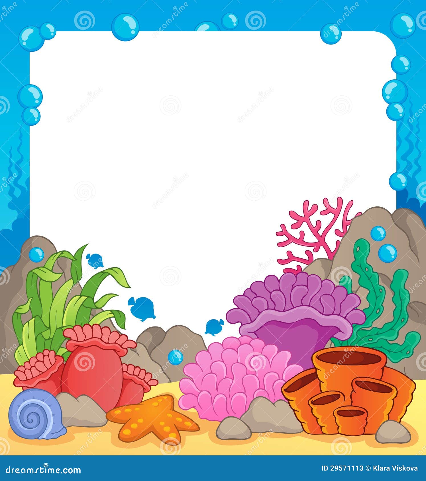 Coral reef theme frame 1 stock vector. Illustration of growing - 29571113