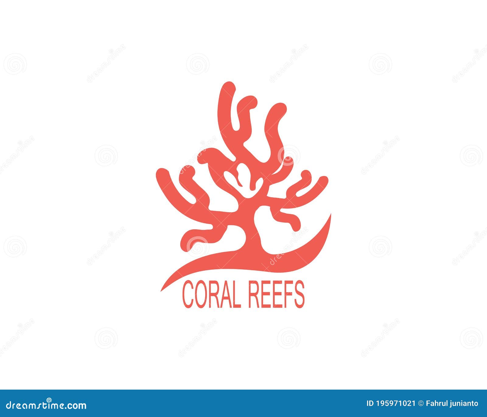 Coral Reefs Logo Design Vector Illustration Stock Vector - Illustration ...