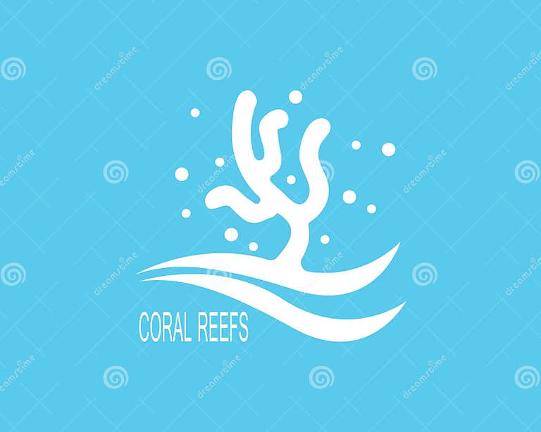 Coral Reefs Logo Design Vector Illustration Stock Vector - Illustration ...