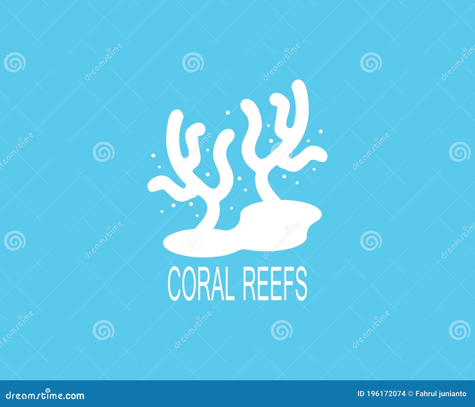 Coral Reefs Logo Design Vector Illustration Stock Vector - Illustration ...