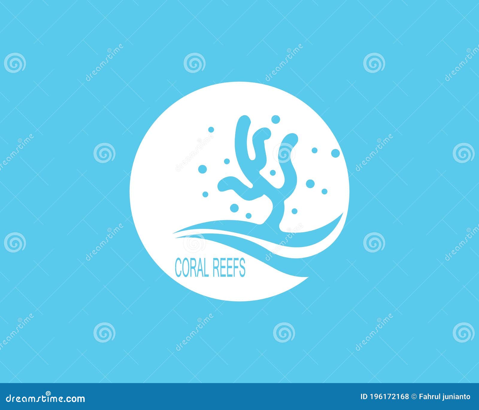 Coral Reefs Logo Design Vector Illustration Stock Vector - Illustration ...