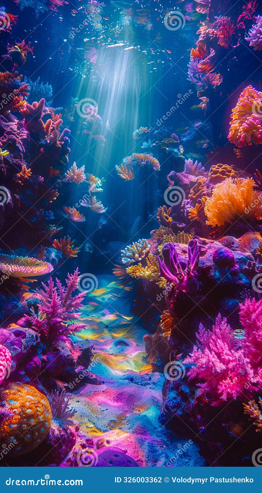 Coral Reefs with Sunlight Shining through Stock Photo - Image of ...