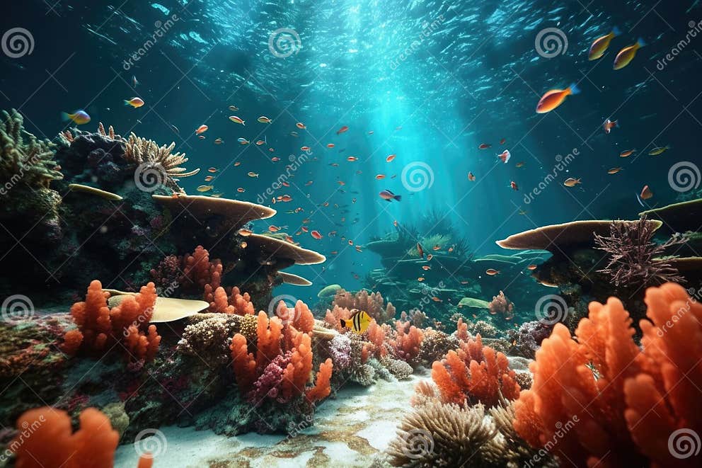 Coral Spawning Event Captured with Long Exposure Technique Stock Image ...