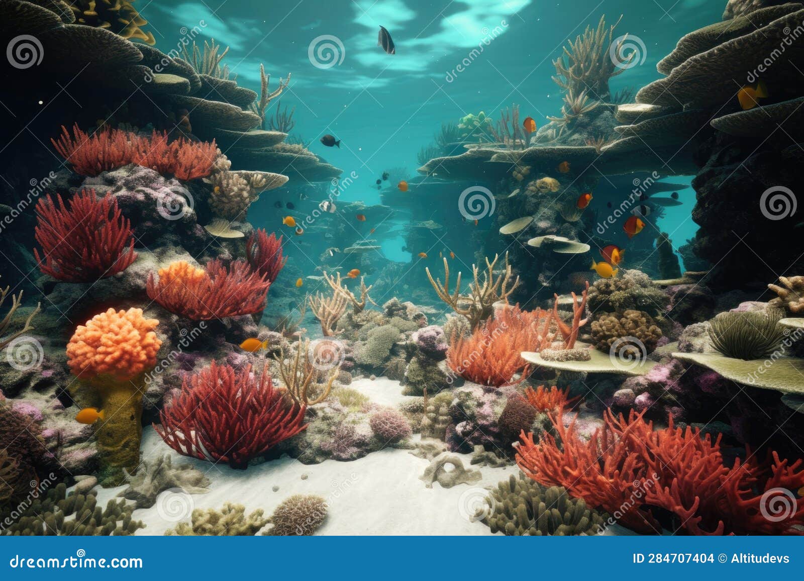 Coral Spawning Event after Successful Restoration Stock Illustration ...