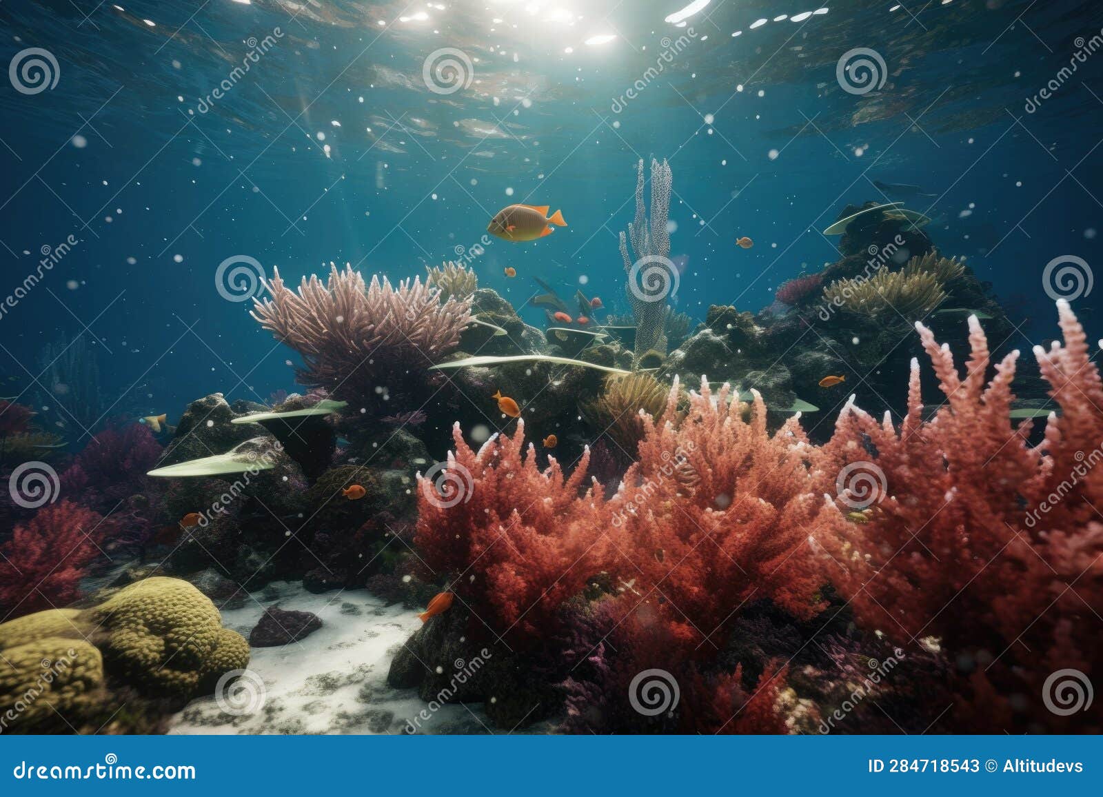 Coral Spawning Event after Successful Restoration Stock Image - Image ...