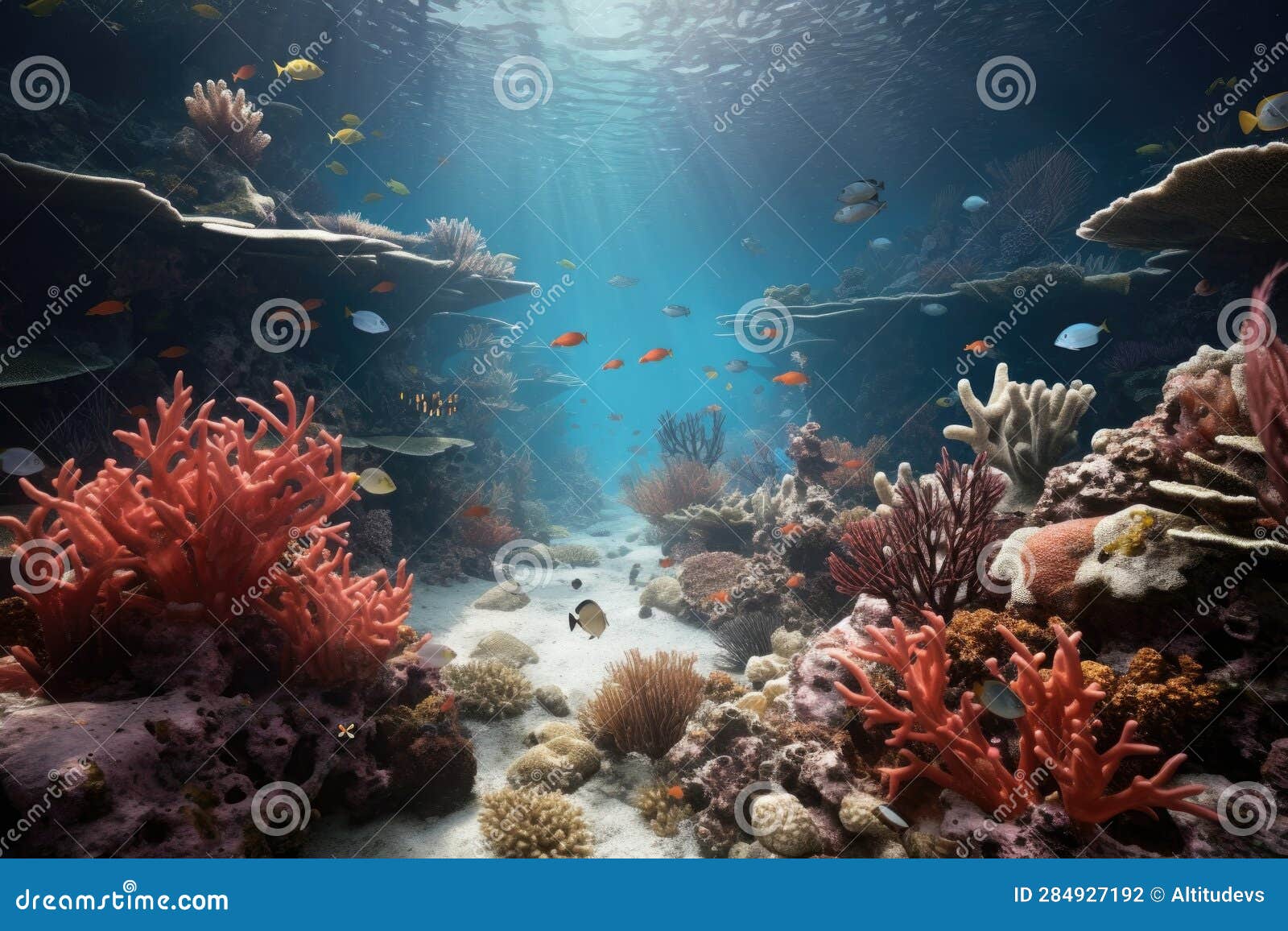 Coral Spawning Event after Successful Restoration Stock Illustration ...