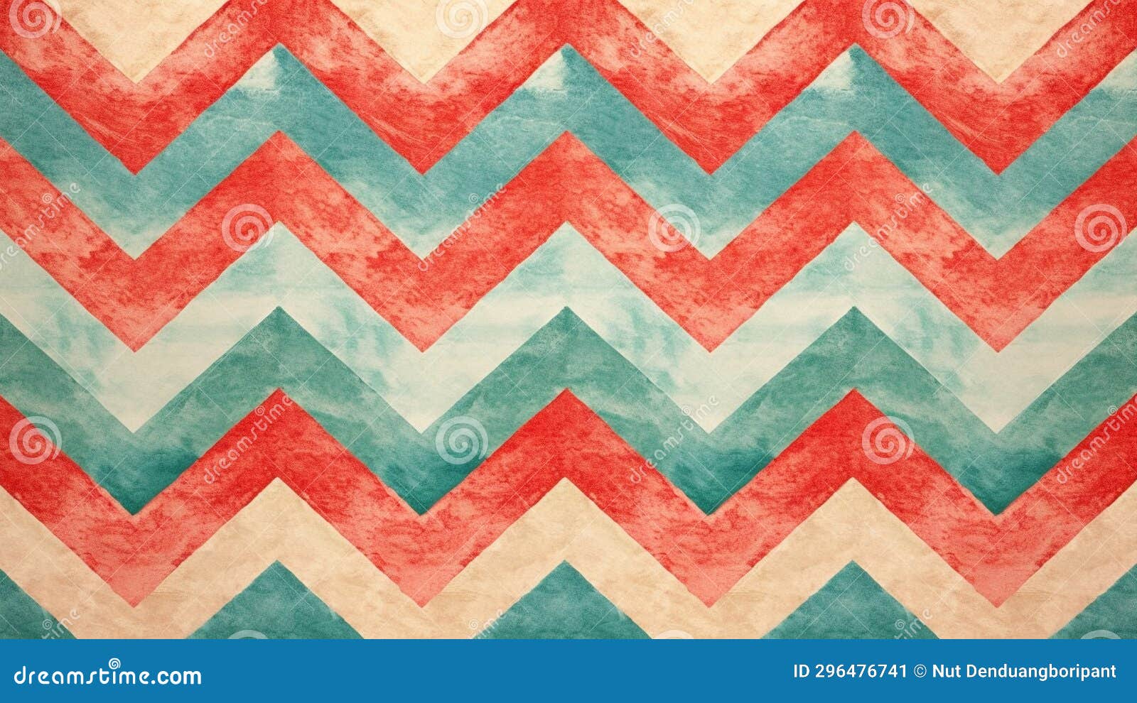 Coral and Turquoise Chevron Zigzag Abstract Pattern Vibrant Stock Image ...