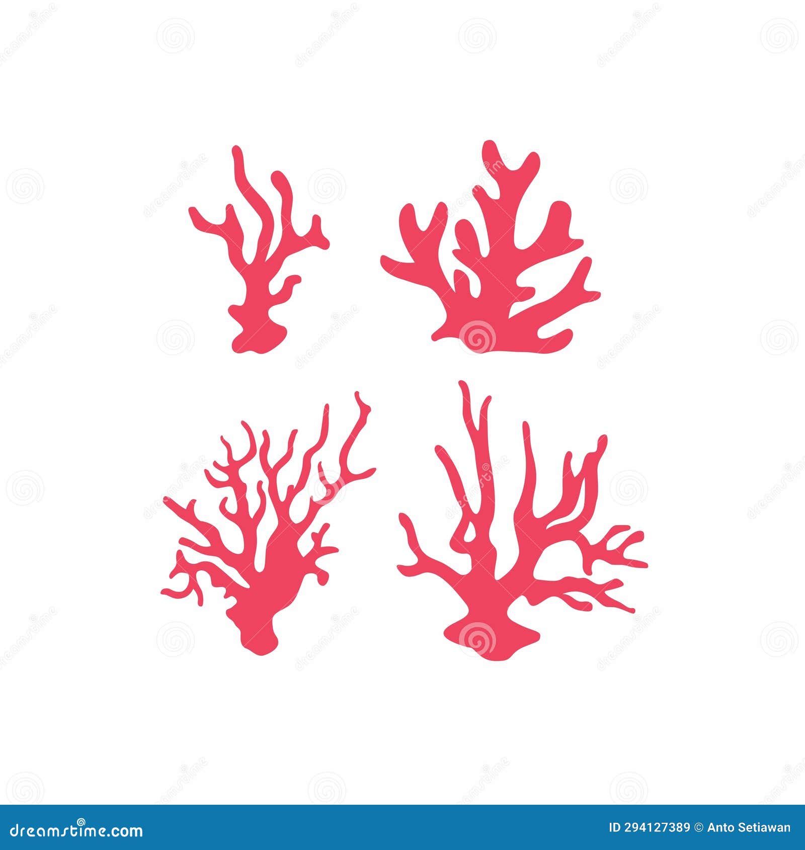 Coral Vector Set. Sea Corals Logo Icon Stock Vector - Illustration of ...