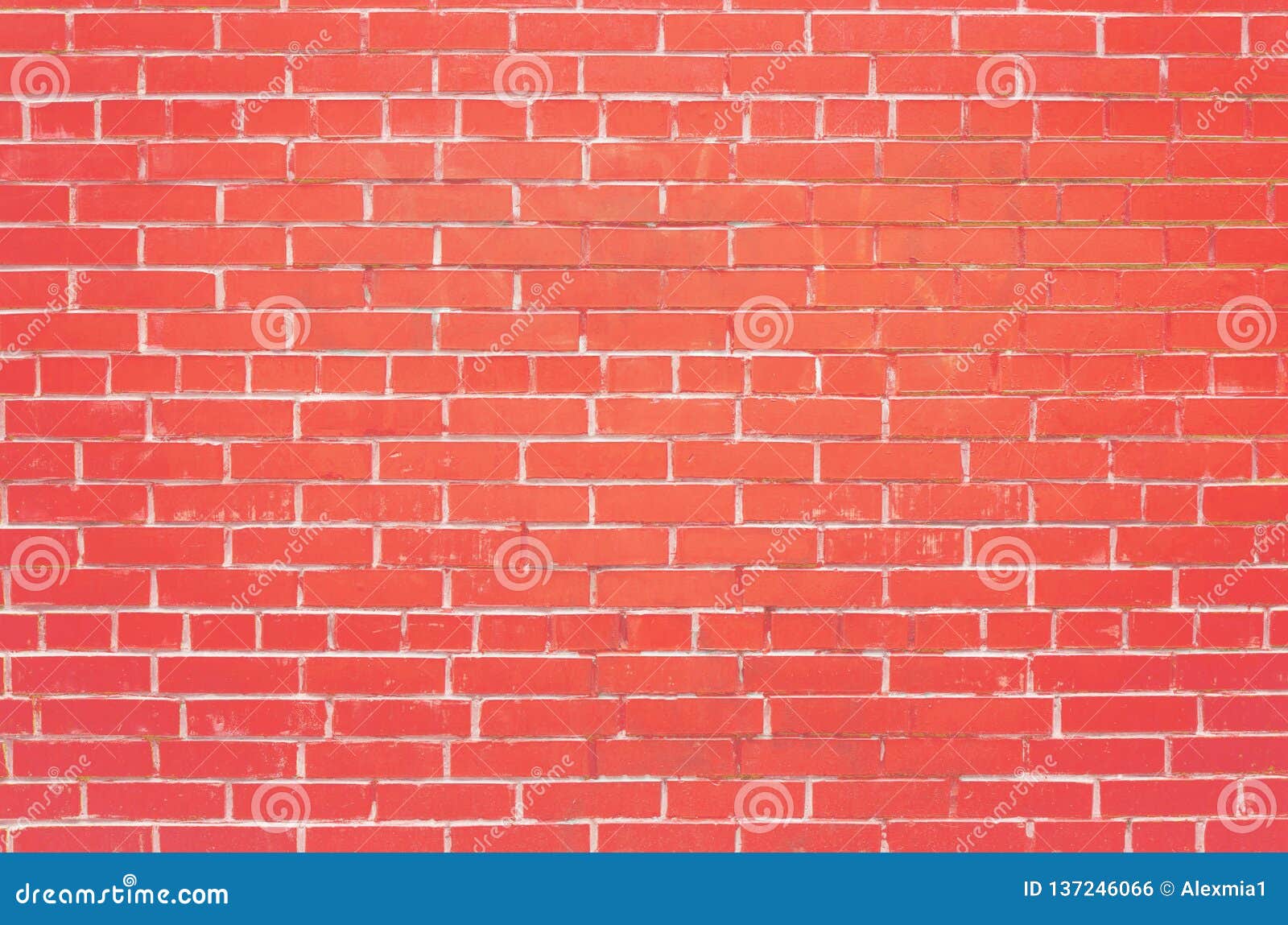 Coral Wall of Red Brick in a Row Stock Photo - Image of masonry ...