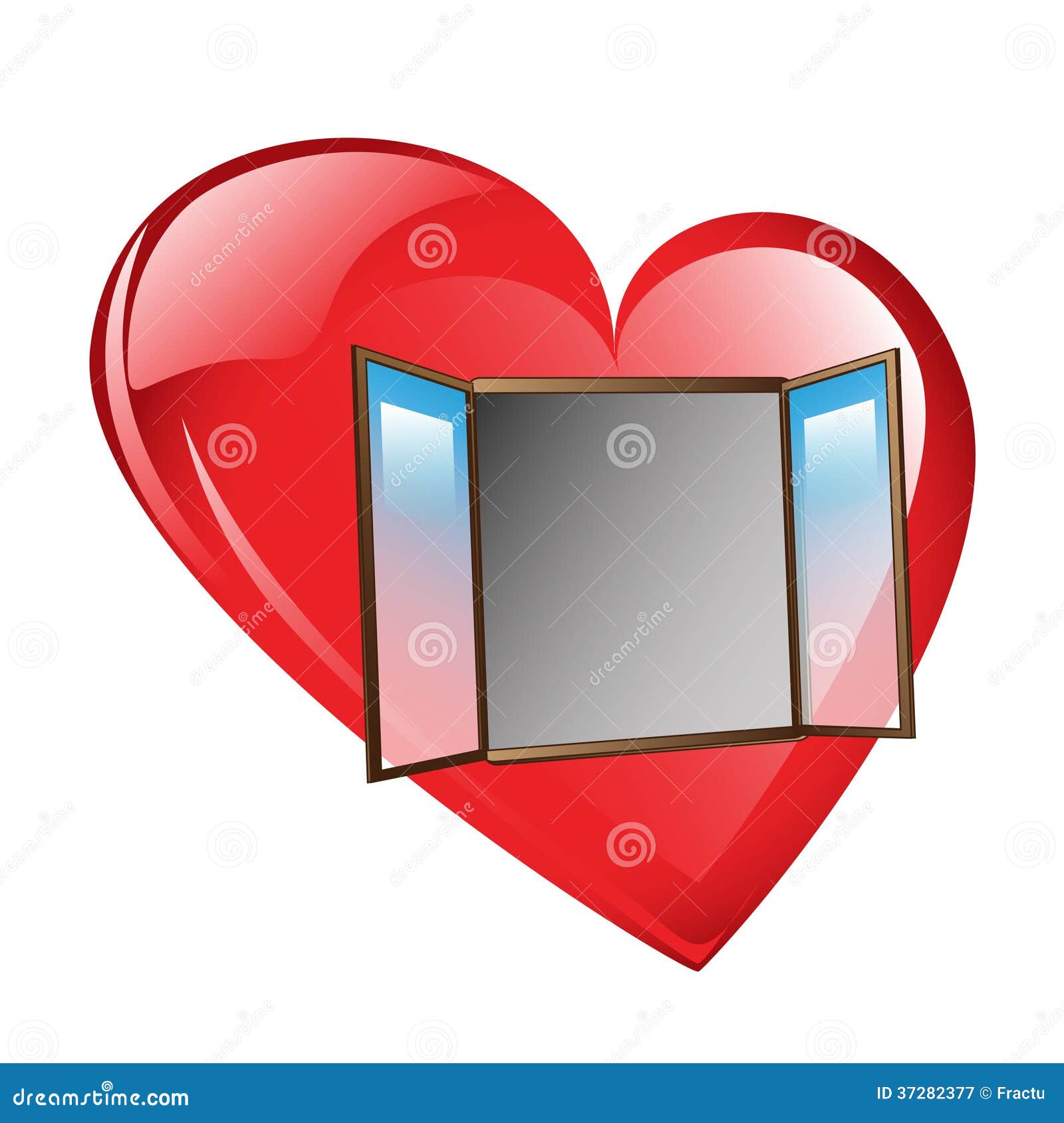 Corazón abierto y vacío stock de ilustración. Ilustración de aislado ...