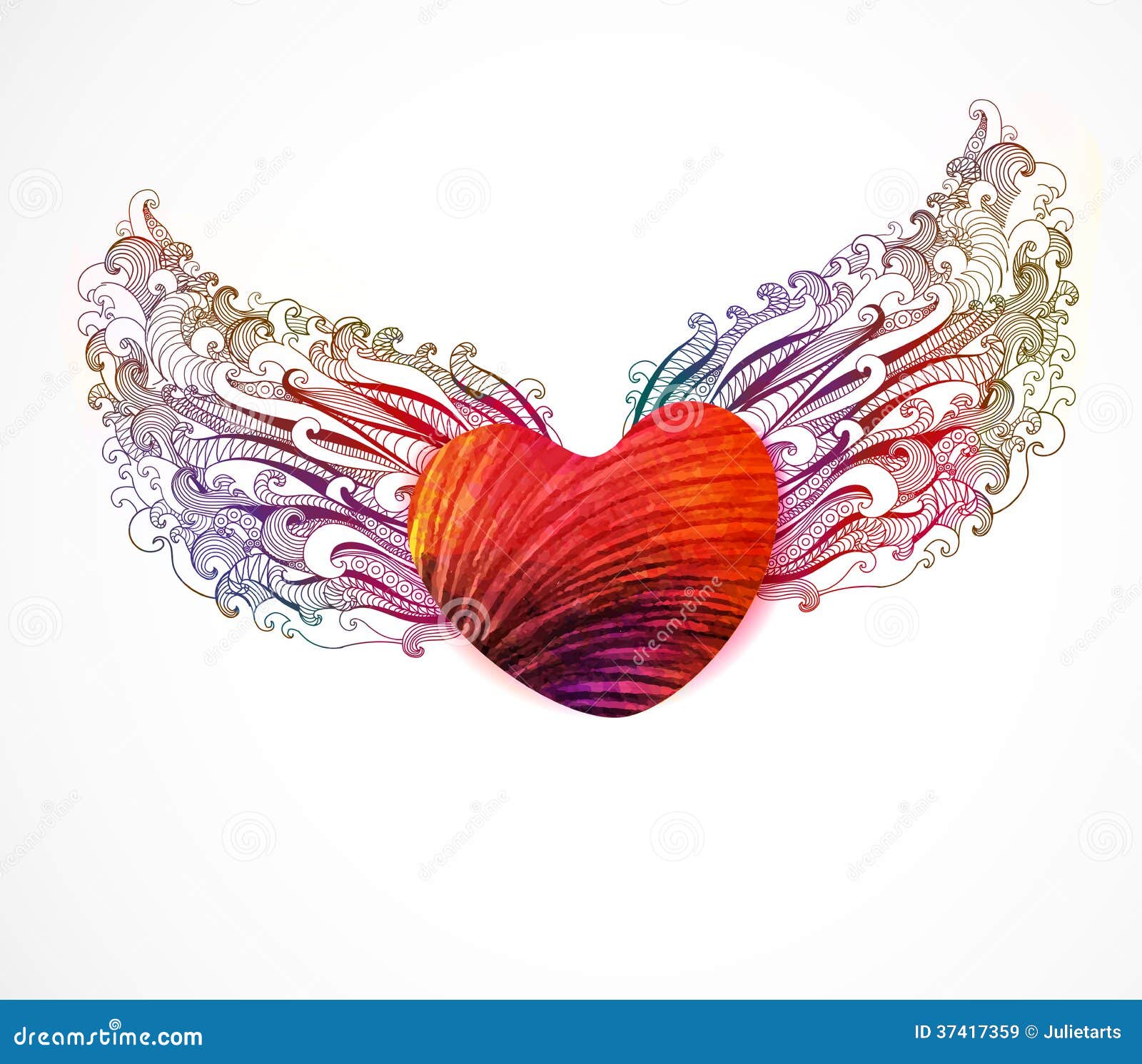 Corazón Abstracto Con Las Alas. Vector, EPS 10 Ilustración del Vector ...