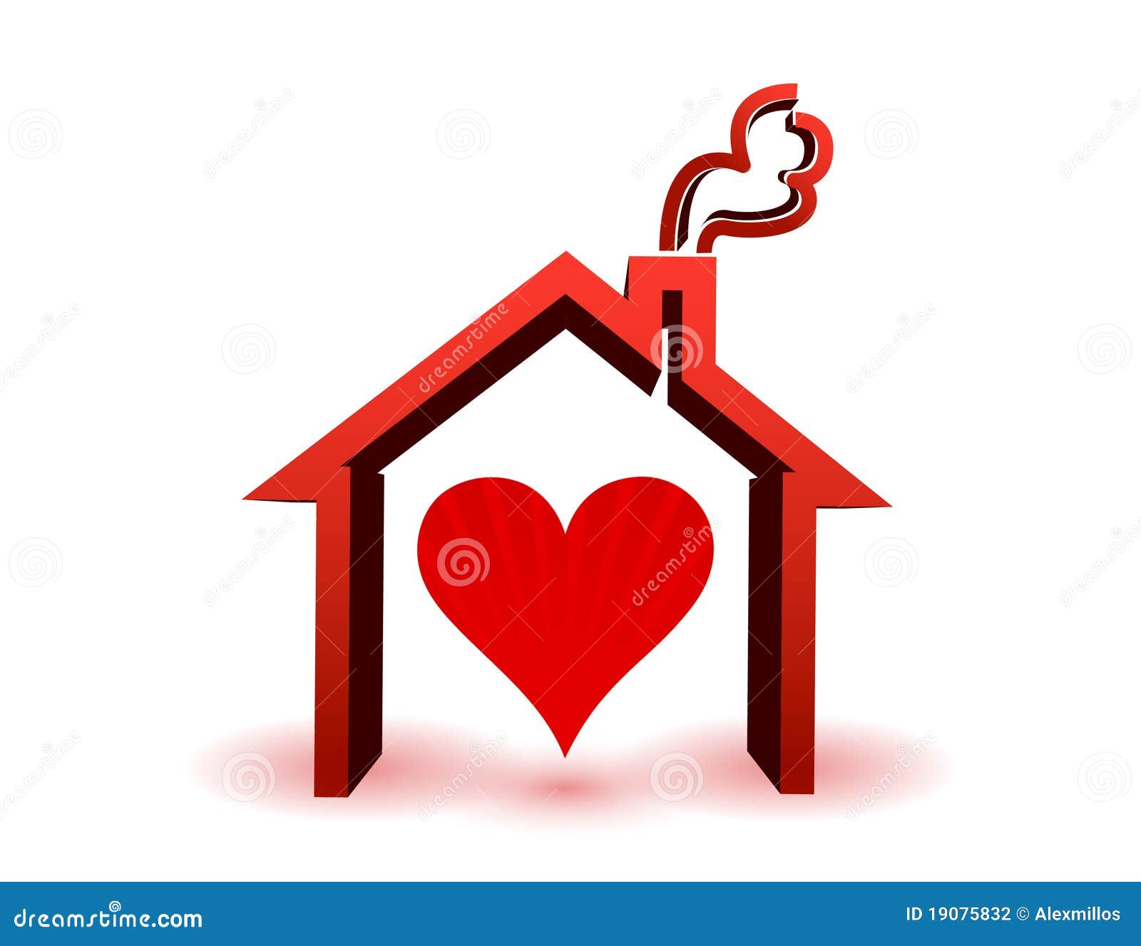 Corazón adentro en casa ilustración del vector. Ilustración de lindo ...