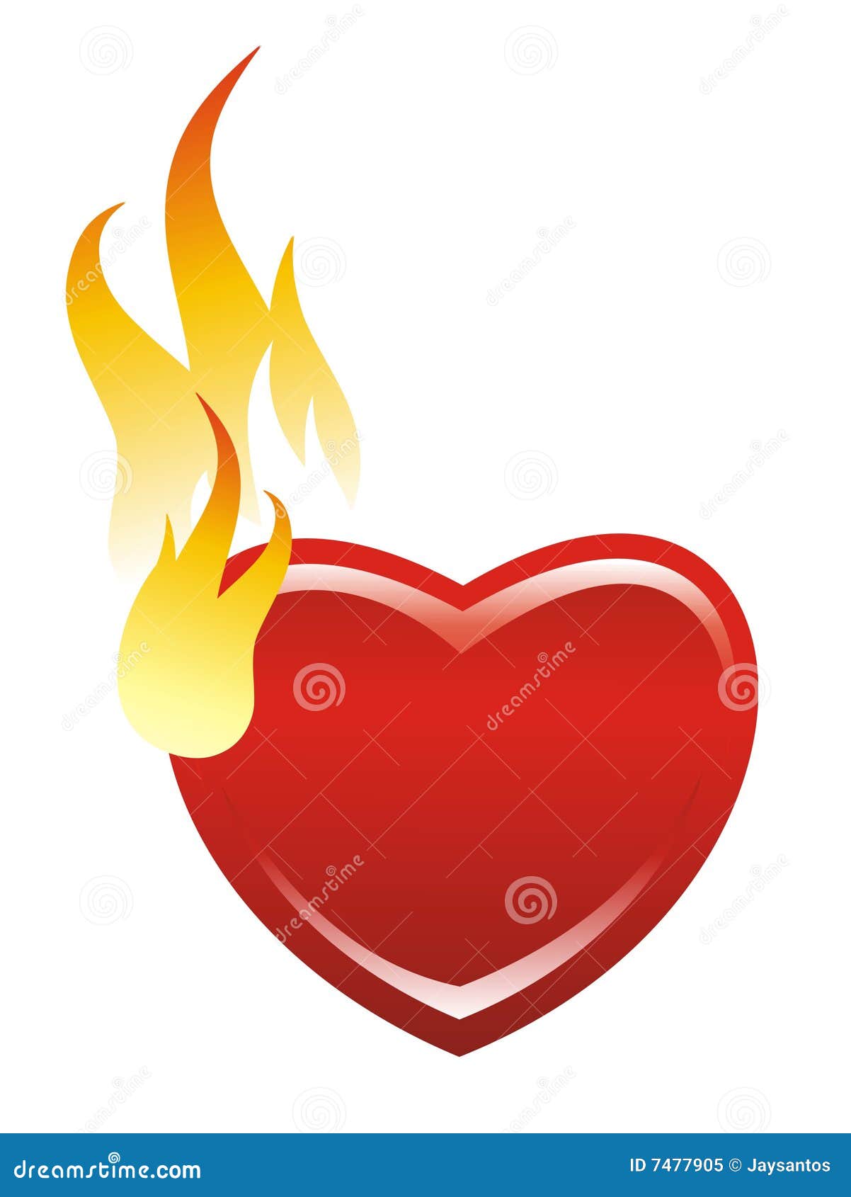 Corazón ardiente ilustración del vector. Ilustración de valentina - 7477905