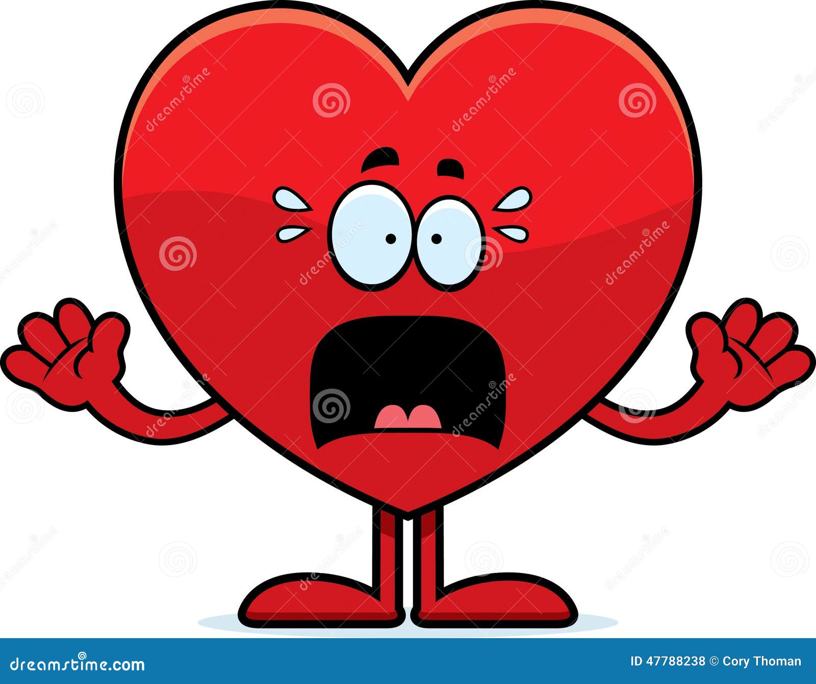 Corazón Asustado De La Historieta Ilustración del Vector - Ilustración ...