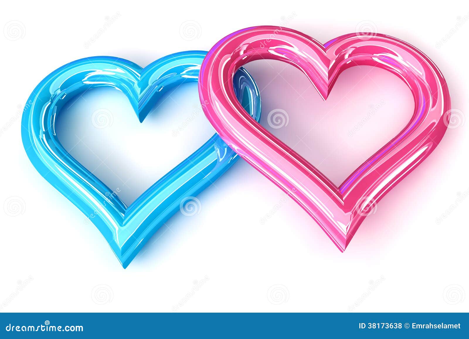 Corazón azul rosado