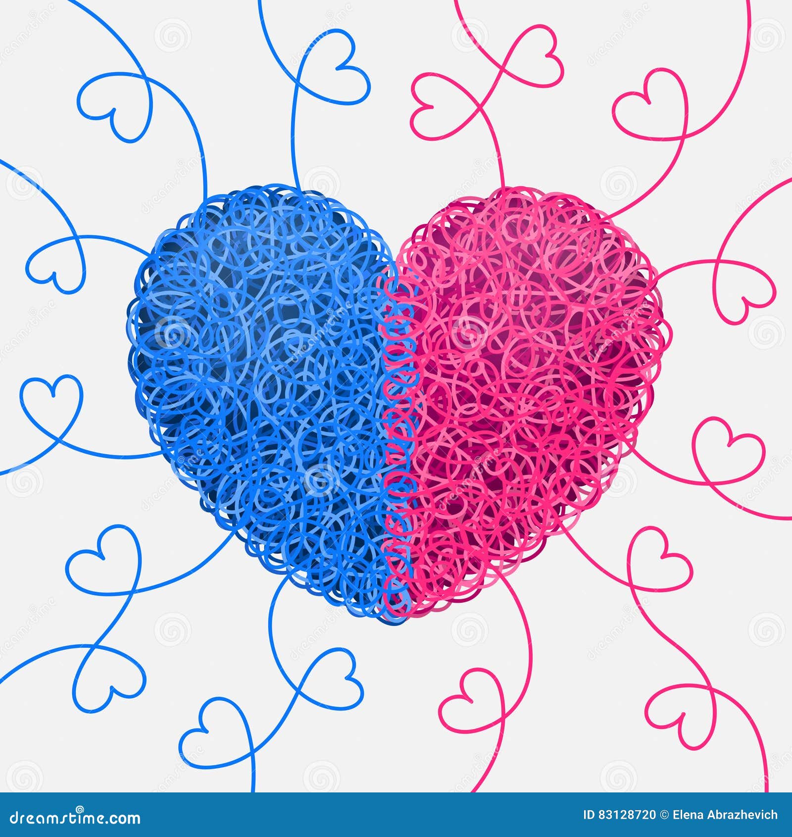 Corazón Azul-y-rosado Entrelazado Ilustración del Vector - Ilustración ...