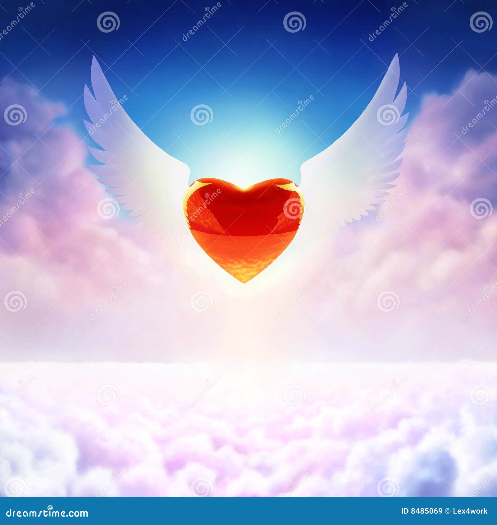 Corazón con alas stock de ilustración. Ilustración de ilustraciones ...