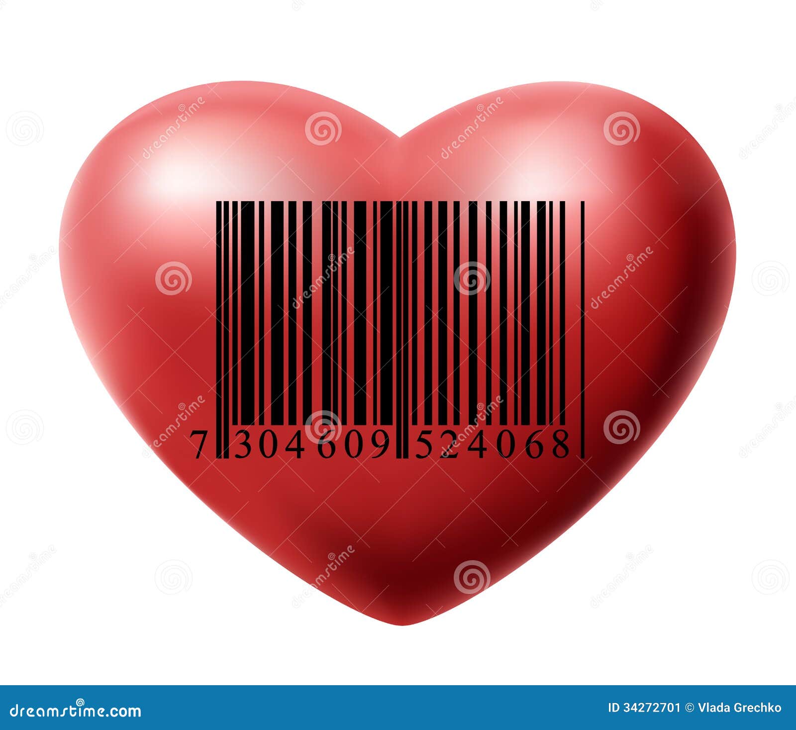 Corazón Con Código De Barras Ilustración del Vector - Ilustración de ...