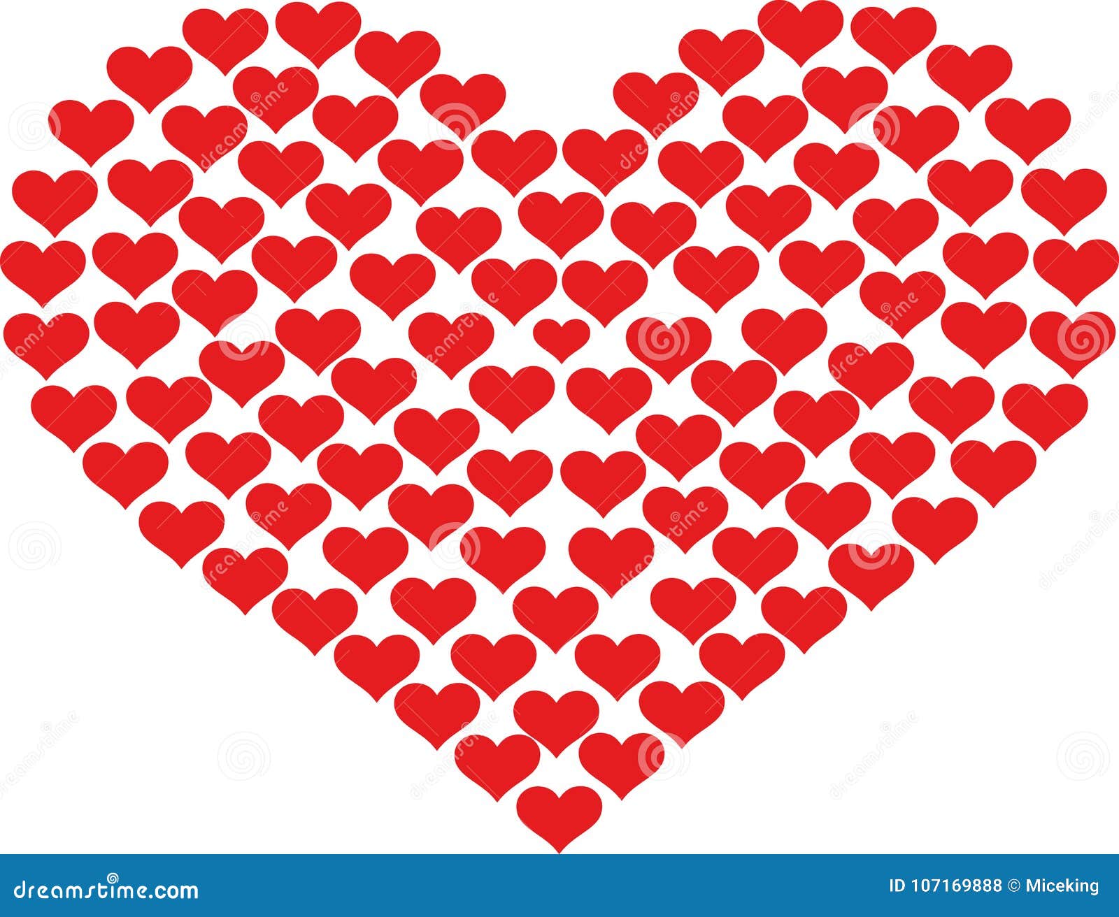 Corazón Con Ciento De Corazones Ilustración del Vector - Ilustración de ...