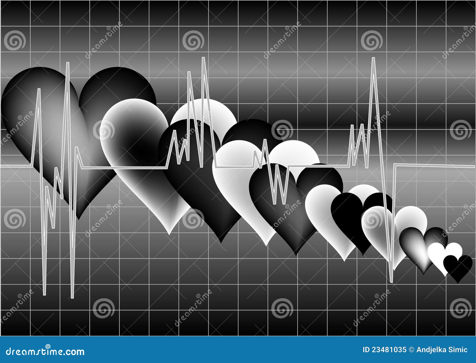 Corazón con el cardiograma ilustración del vector. Ilustración de ...