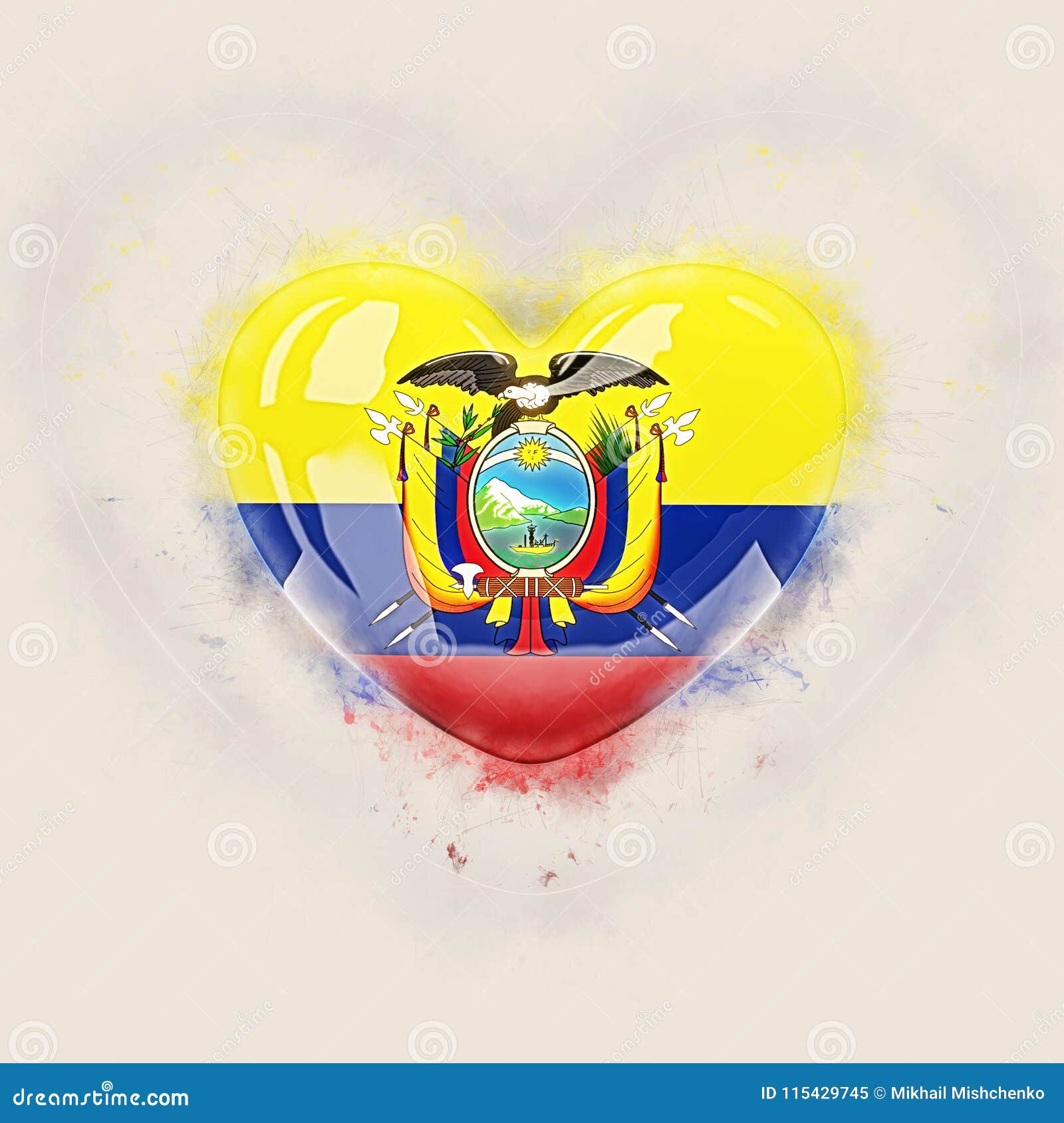 Corazón Con La Bandera De Ecuador Stock de ilustración - Ilustración de ...