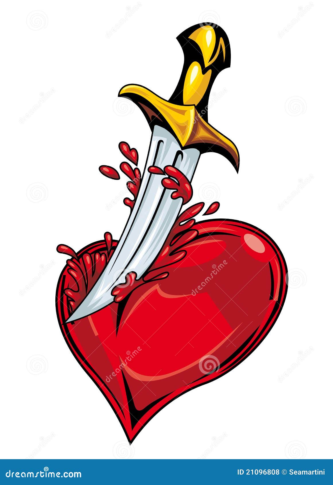 Corazón con la espada ilustración del vector. Ilustración de tristeza ...