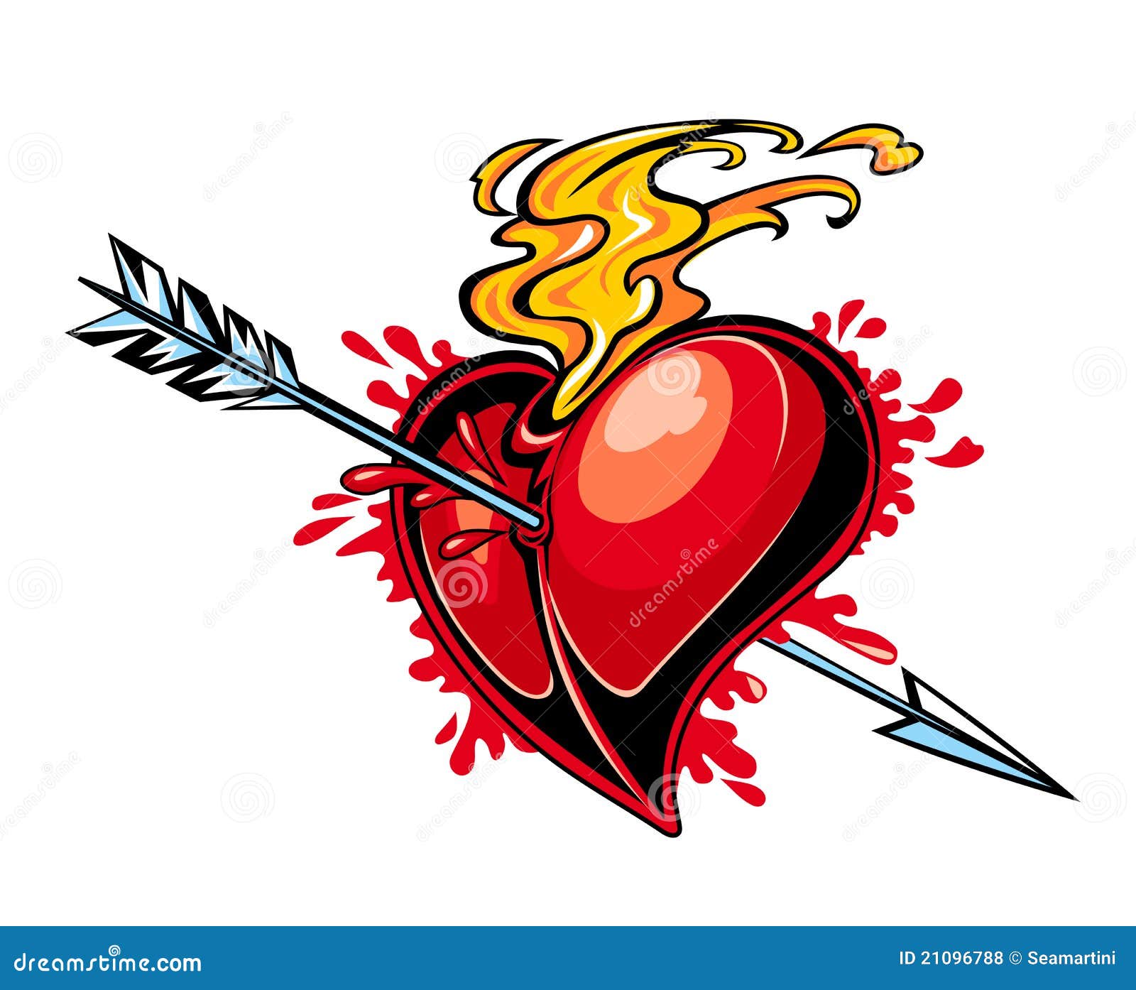 Corazón con la flecha ilustración del vector. Ilustración de amargura ...