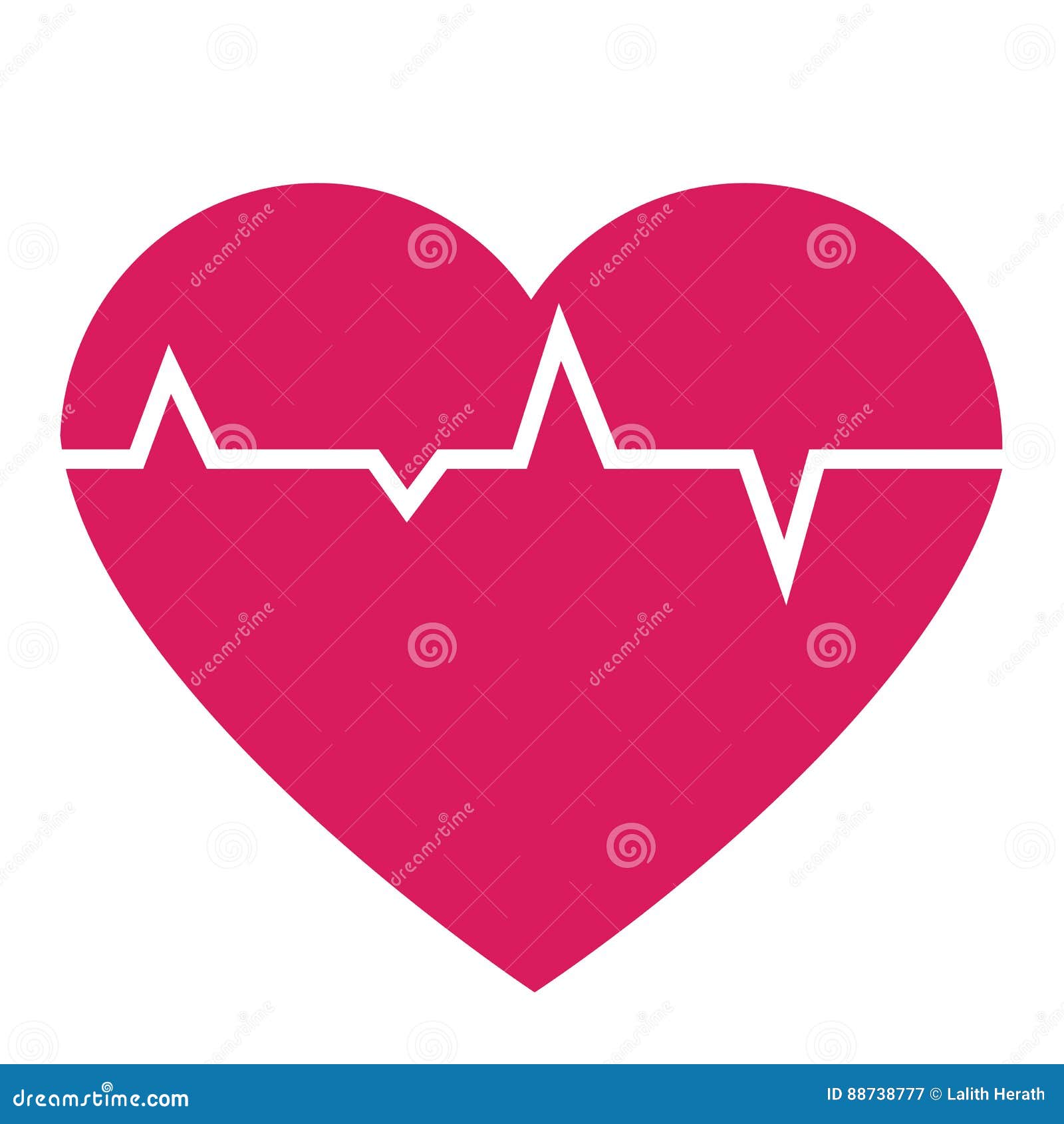 Corazón Con La Línea De Vida Stock de ilustración - Ilustración de sano ...