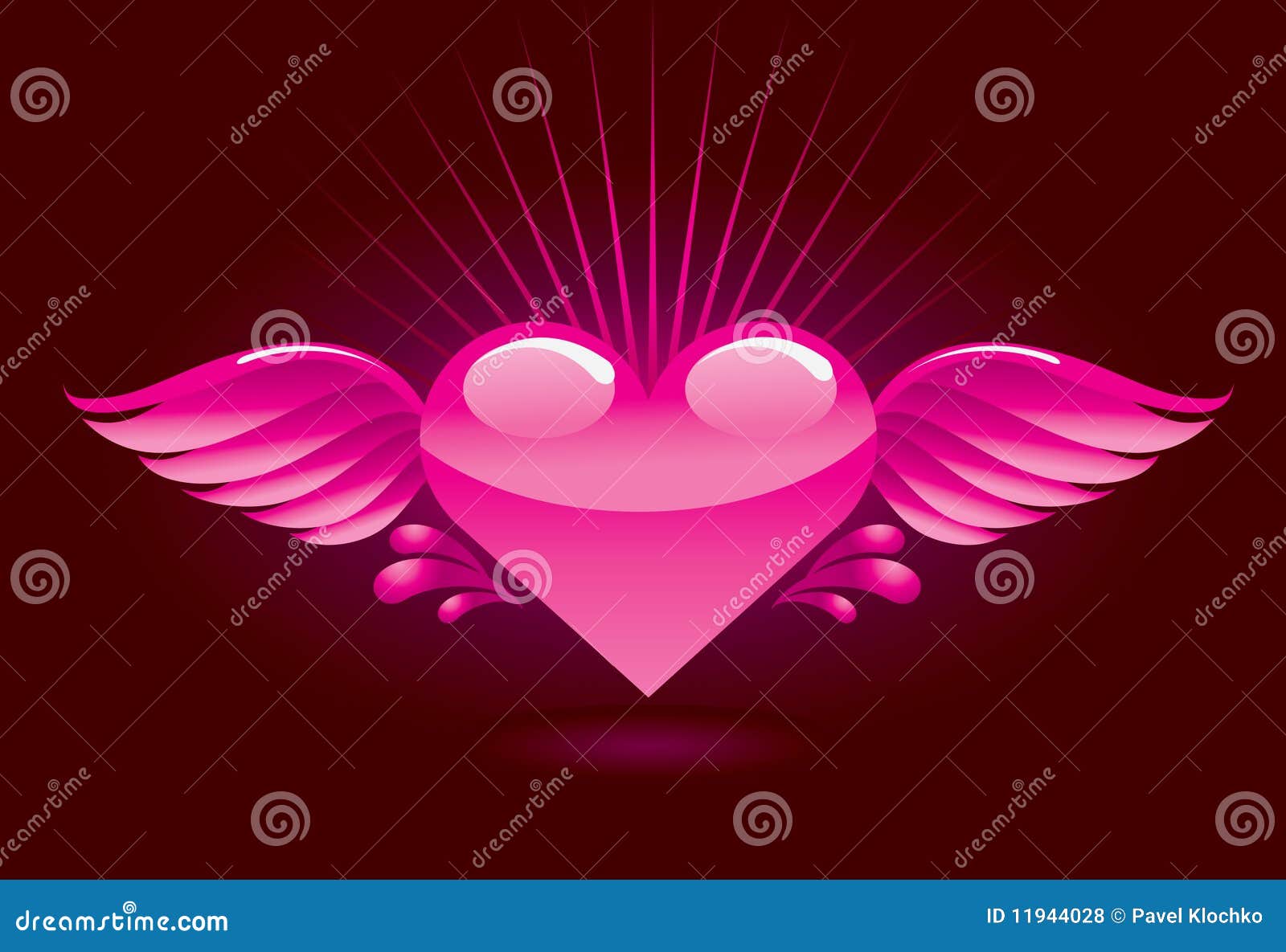 Corazón con las alas ilustración del vector. Ilustración de forma ...