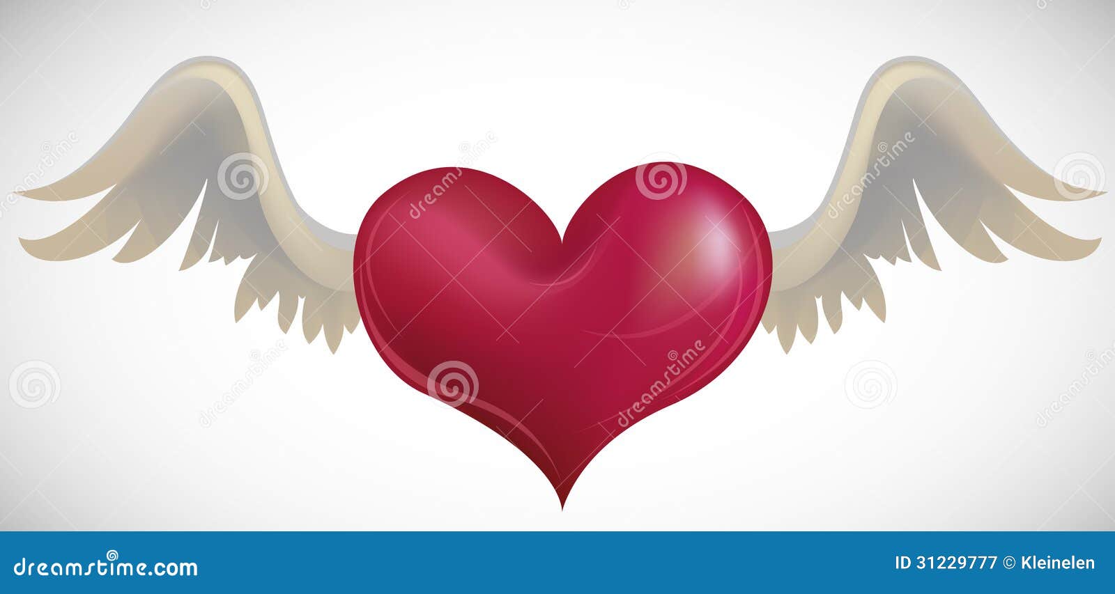 Corazón con las alas ilustración del vector. Ilustración de rojo - 31229777