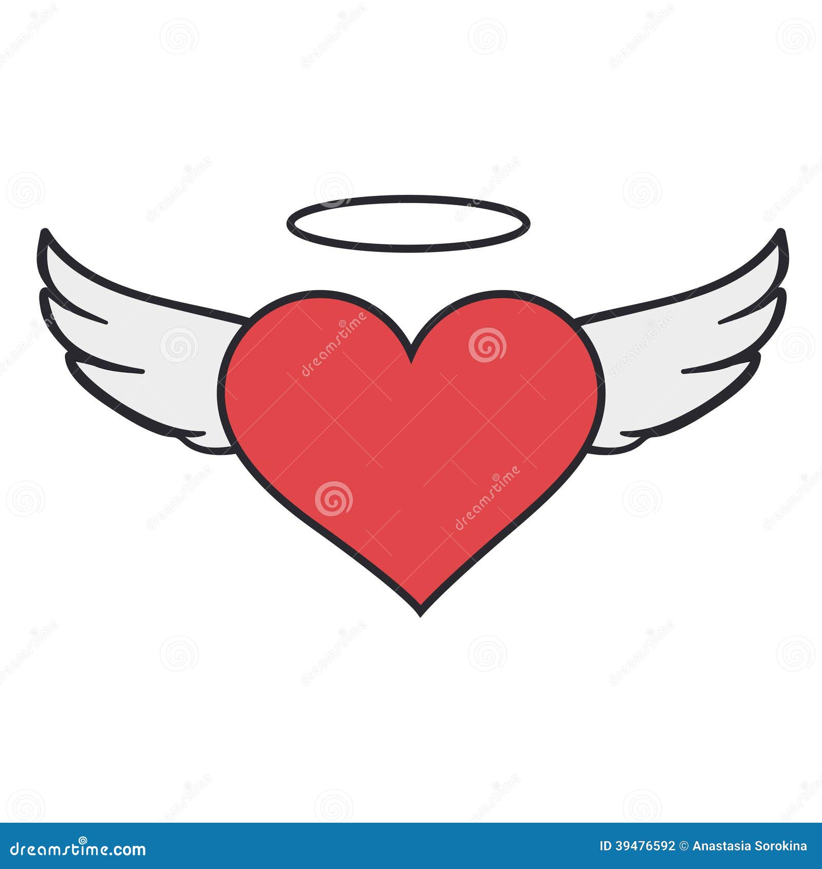 Corazón con las alas ilustración del vector. Ilustración de religioso ...
