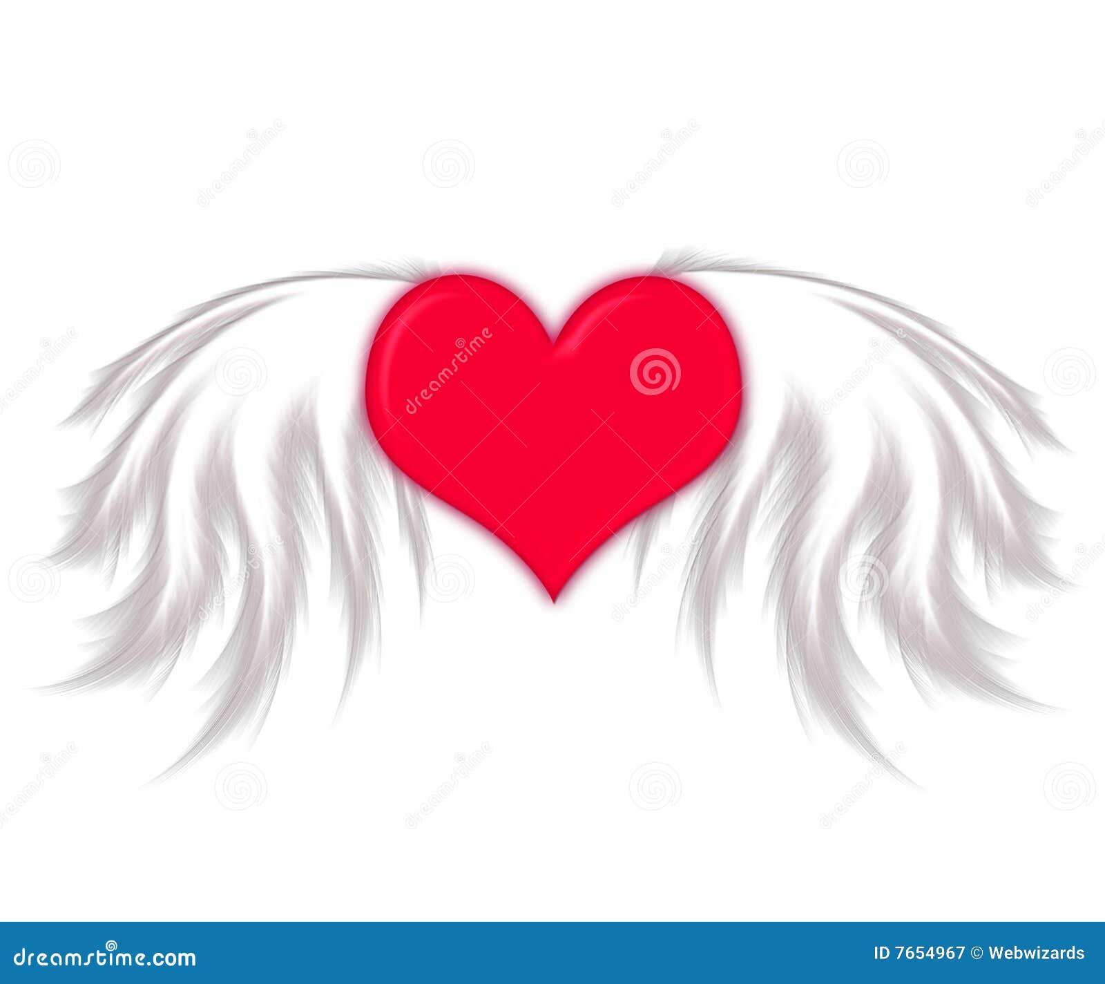 Corazón con las alas stock de ilustración. Ilustración de aislado - 7654967