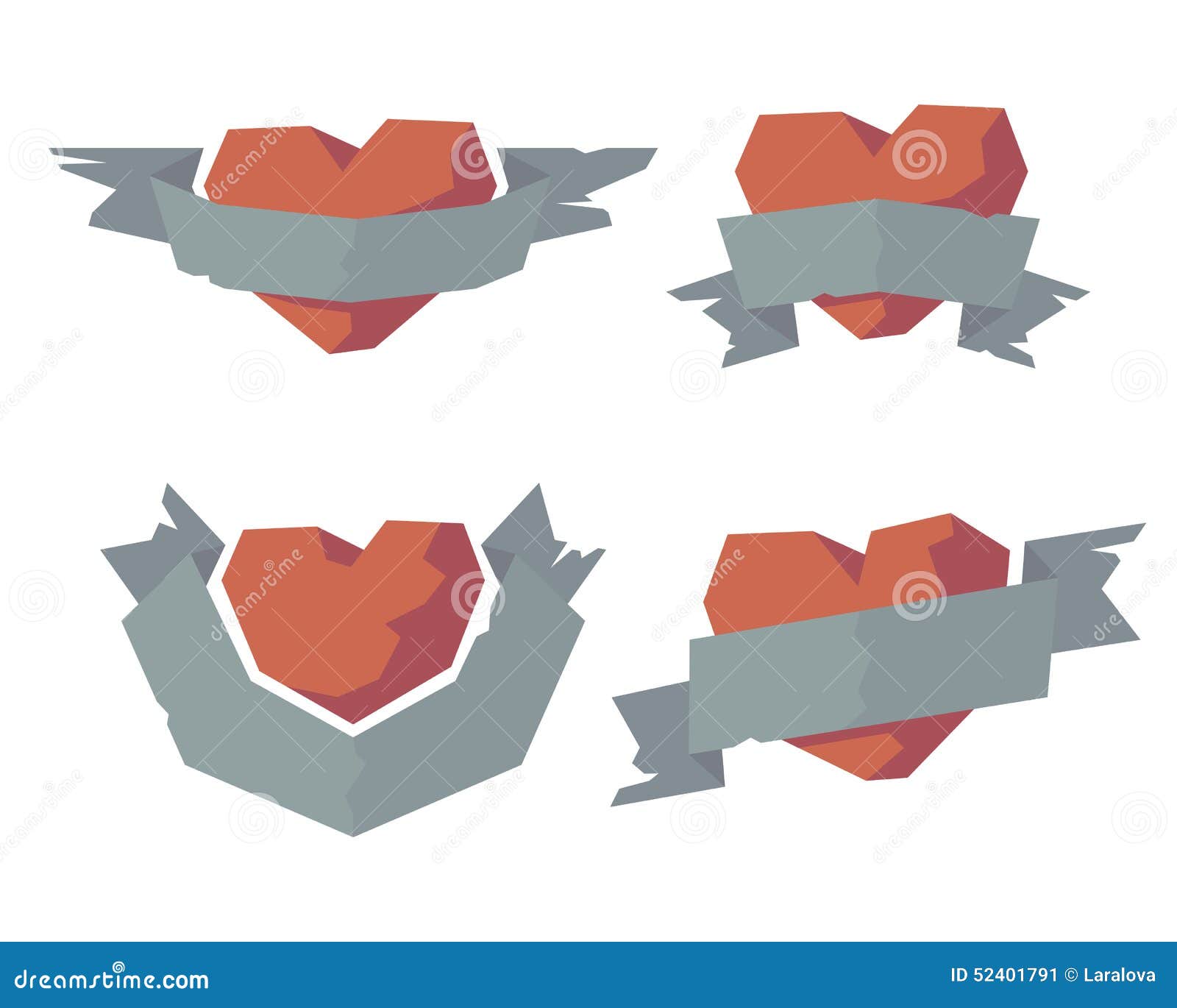 Corazón con las cintas ilustración del vector. Ilustración de ...