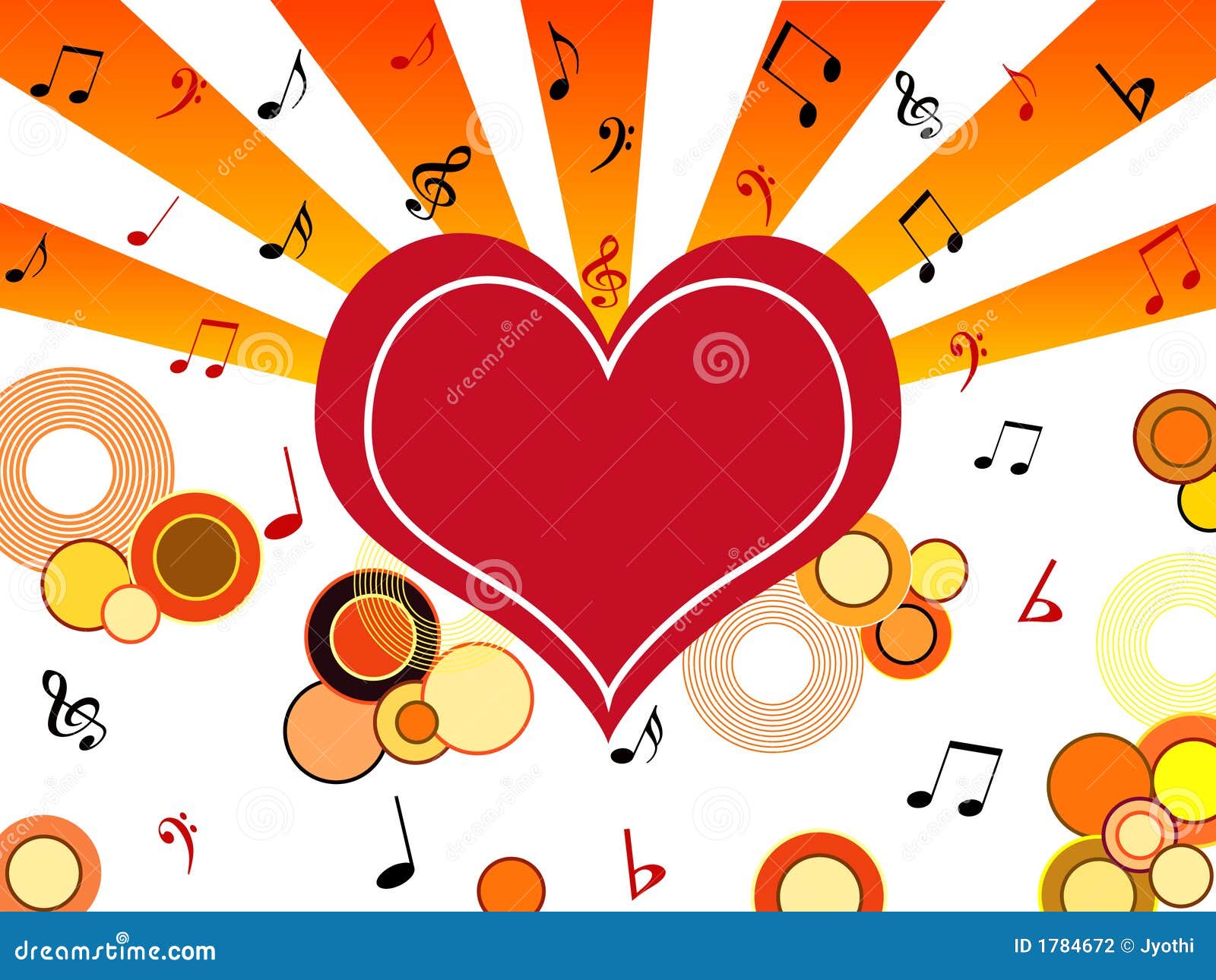 Corazón Con Las Notas Musicales Stock de ilustración - Ilustración de ...