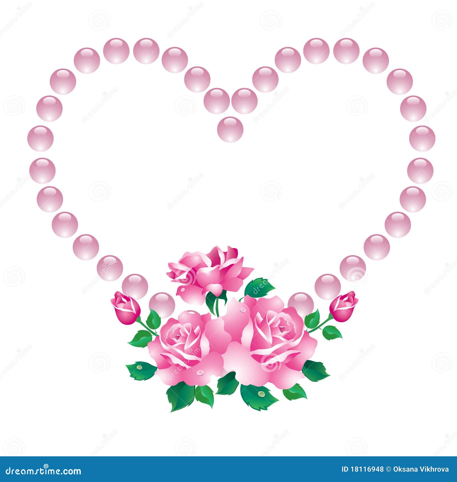 Corazón con las rosas. ilustración del vector. Ilustración de rosas ...