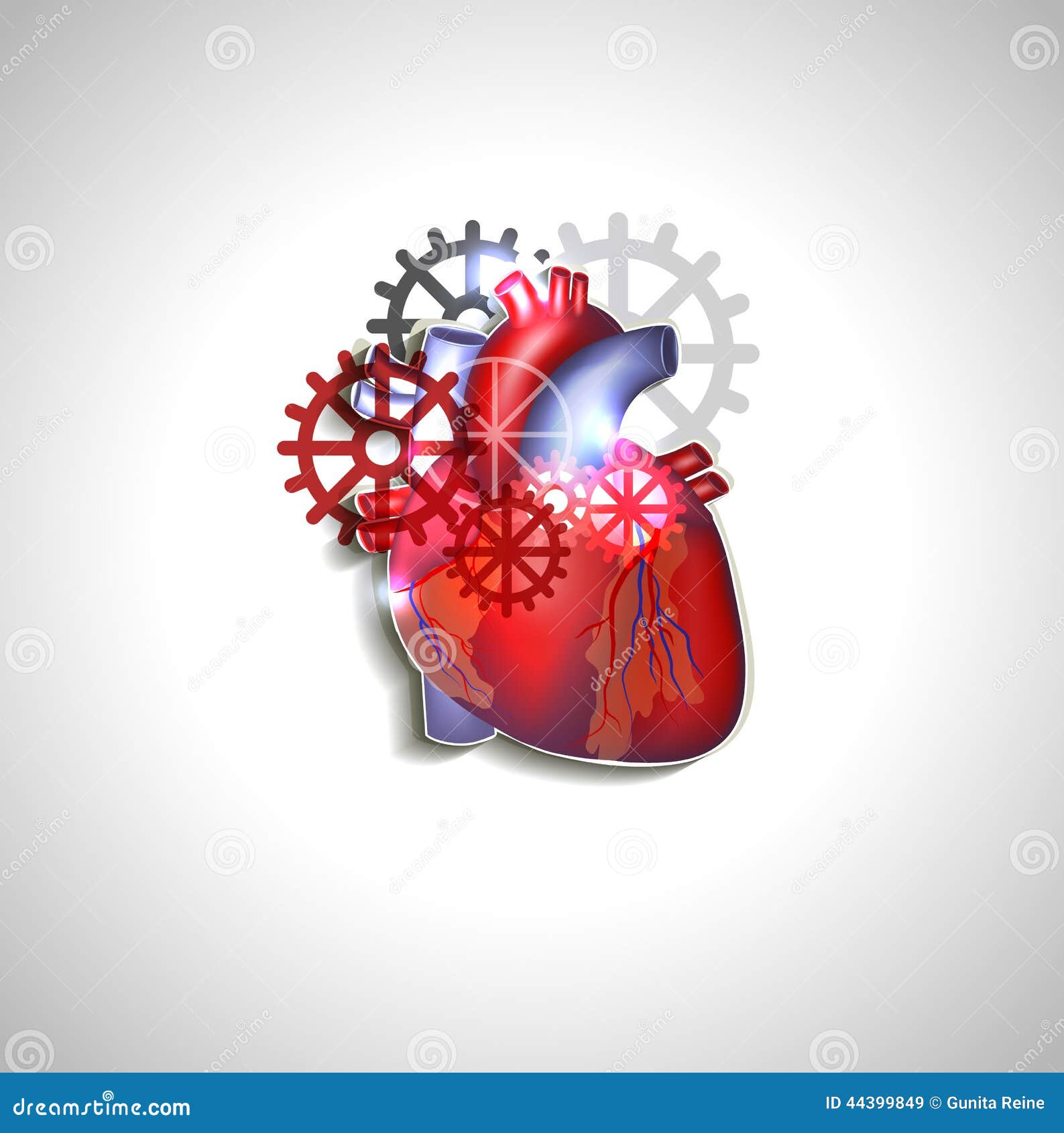 Corazón con los engranajes ilustración del vector. Ilustración de ...