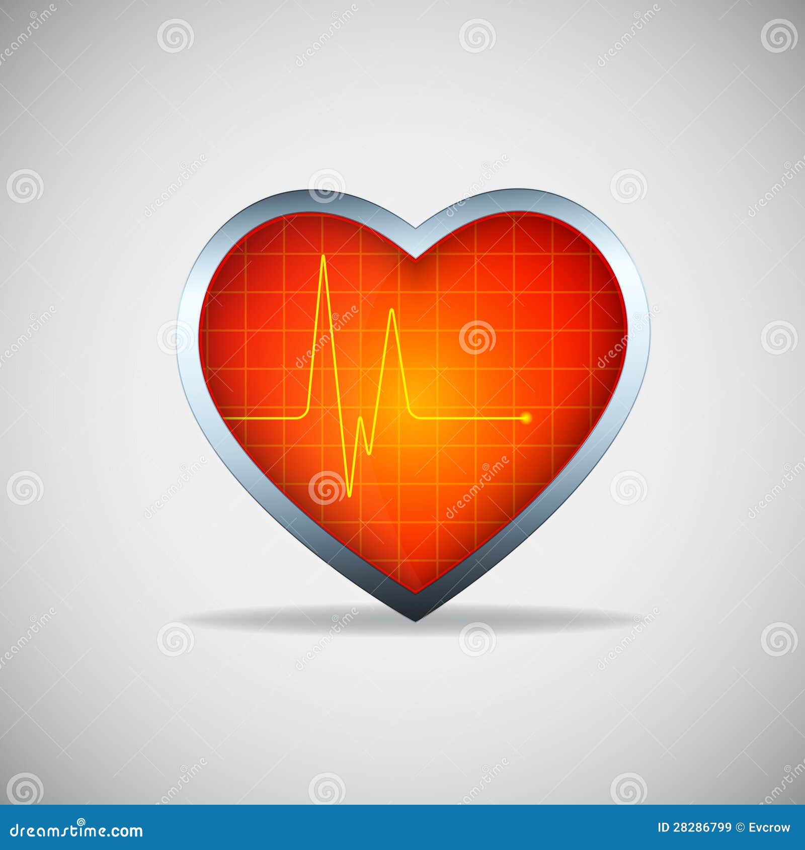 Corazón con pulso ilustración del vector. Ilustración de ciencia - 28286799