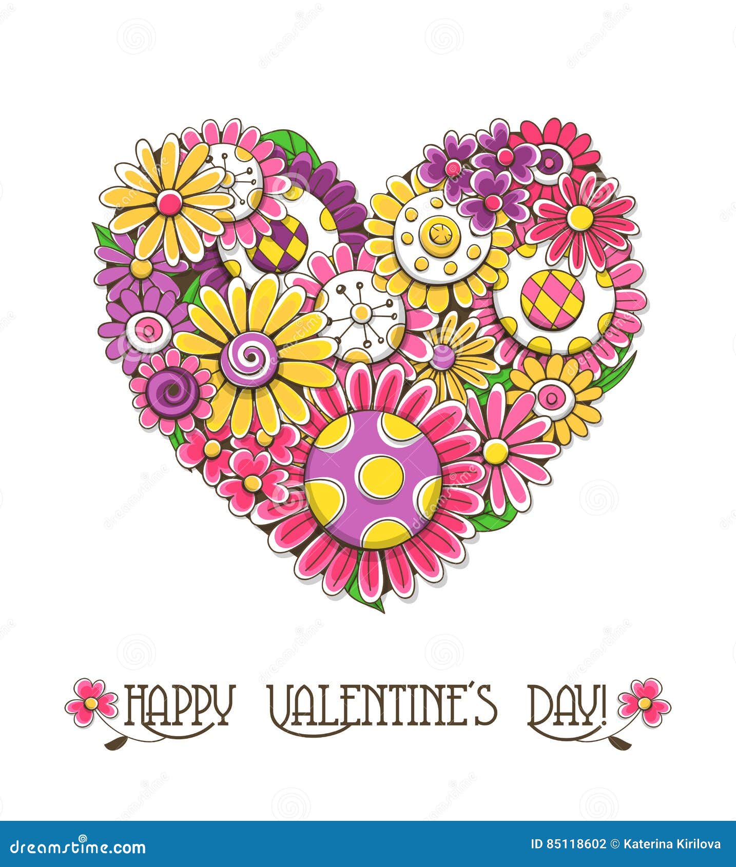 Corazón de flores stock de ilustración. Ilustración de romance - 85118602